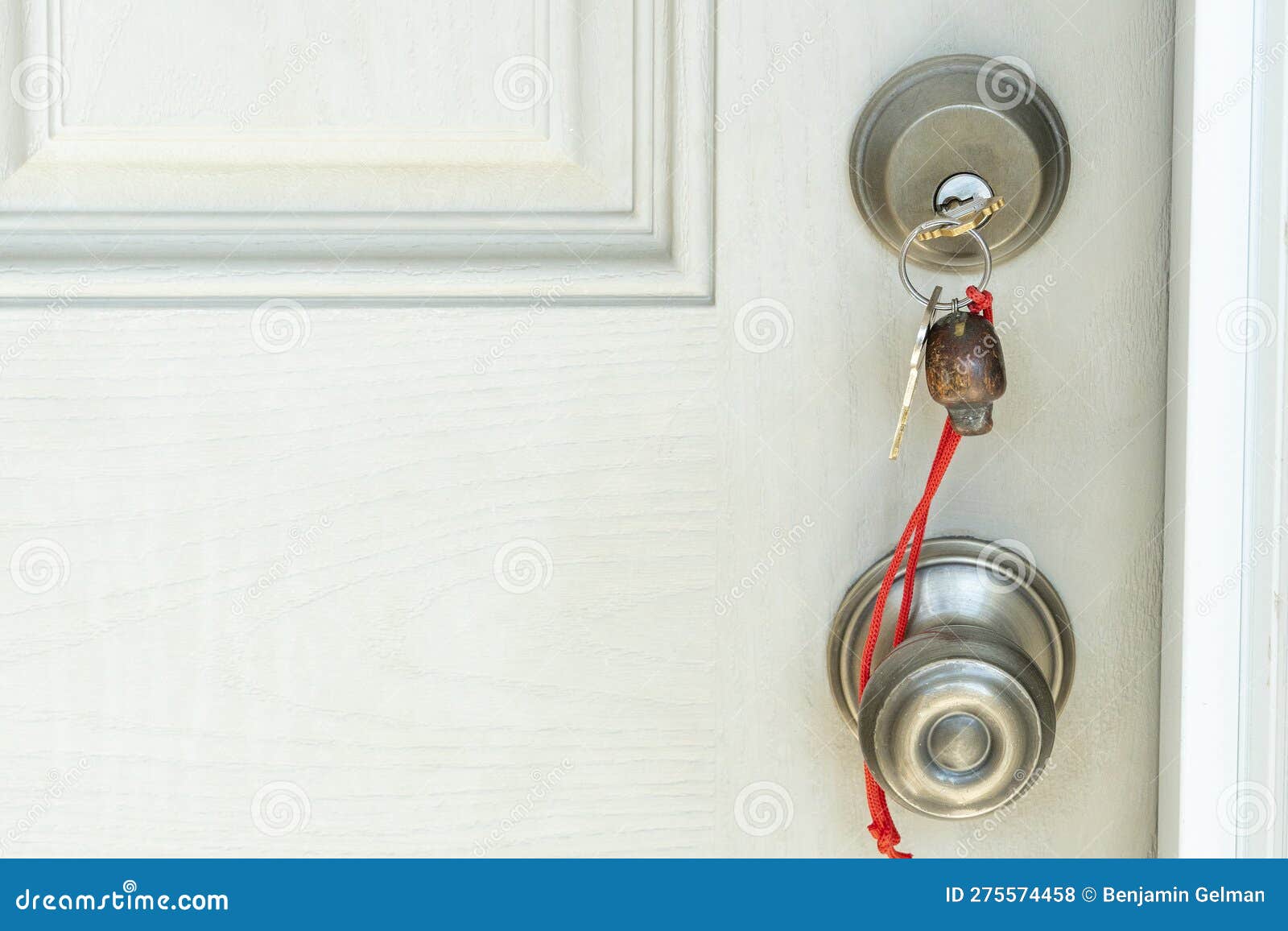 Key in the door lock stock photo. Image of family, lock - 275574458