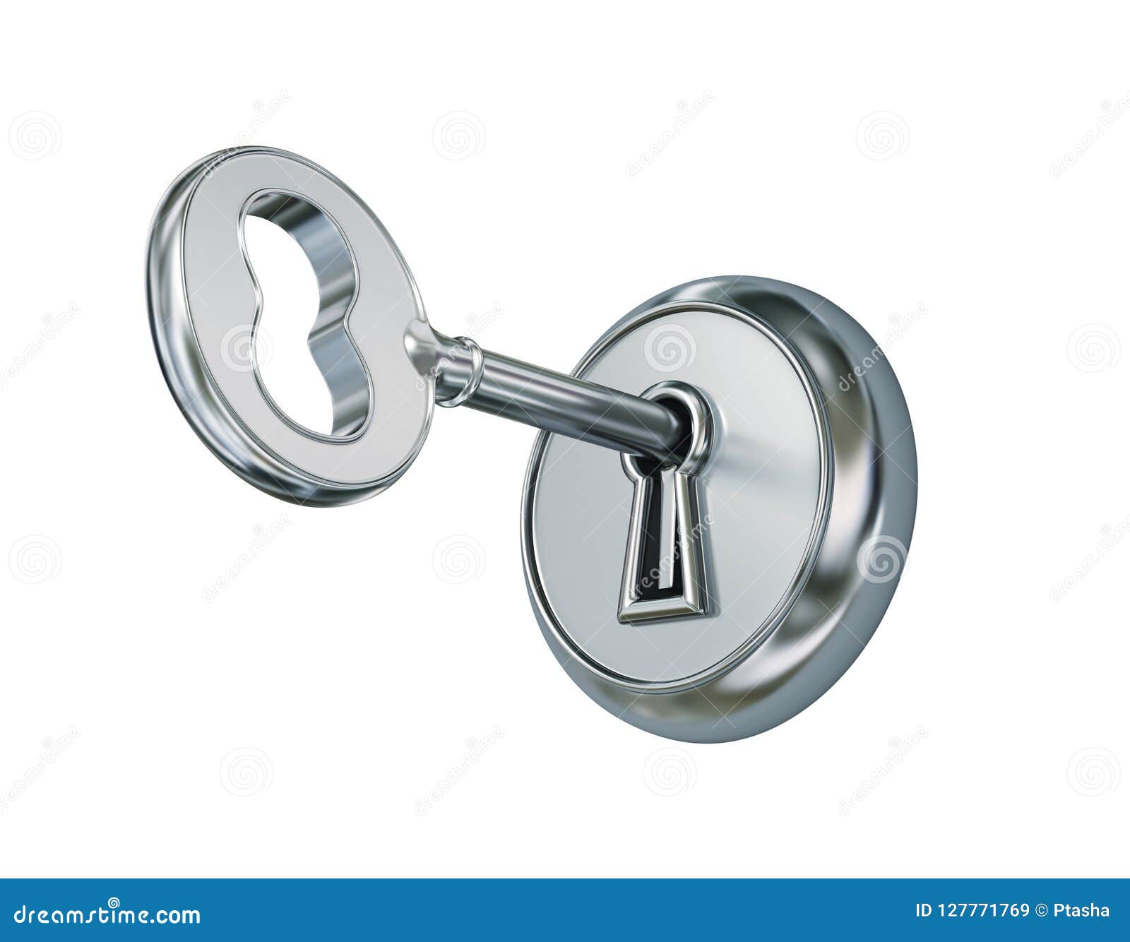 Key in Keyhole, Clipping Path Included Stock Illustration ...