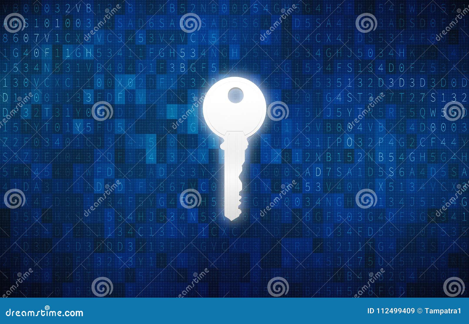 Key in Keyhole with Digital Abstract Technology Background Stock ...
