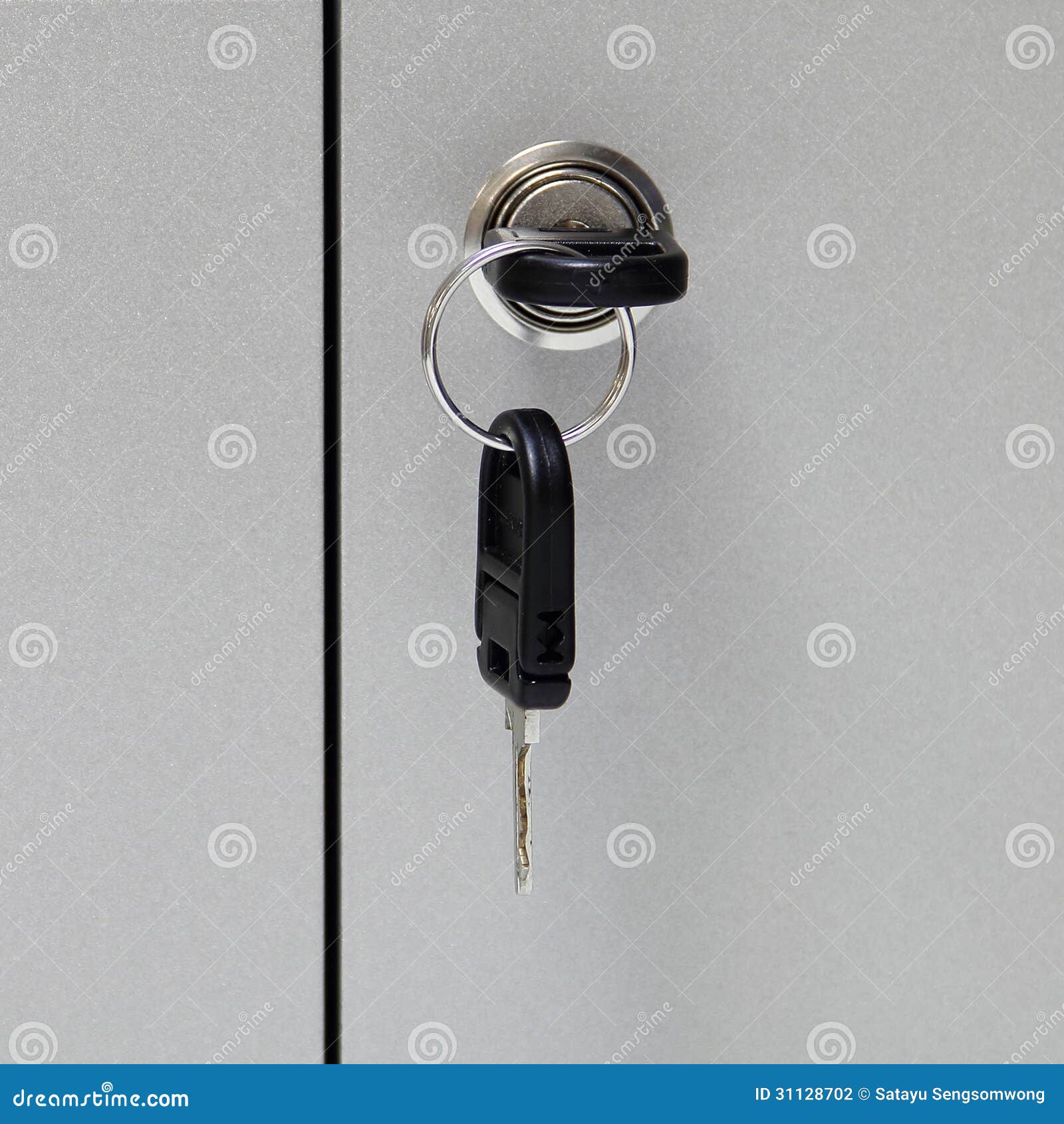 A Key in Keyhole with Locking a Cabinet Stock Photo - Image of business ...
