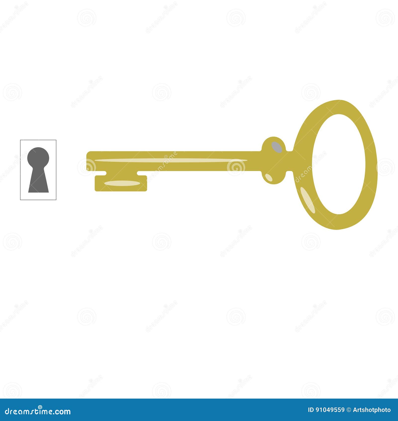 Key and keyhole vector, stock vector. Illustration of protect - 91049559
