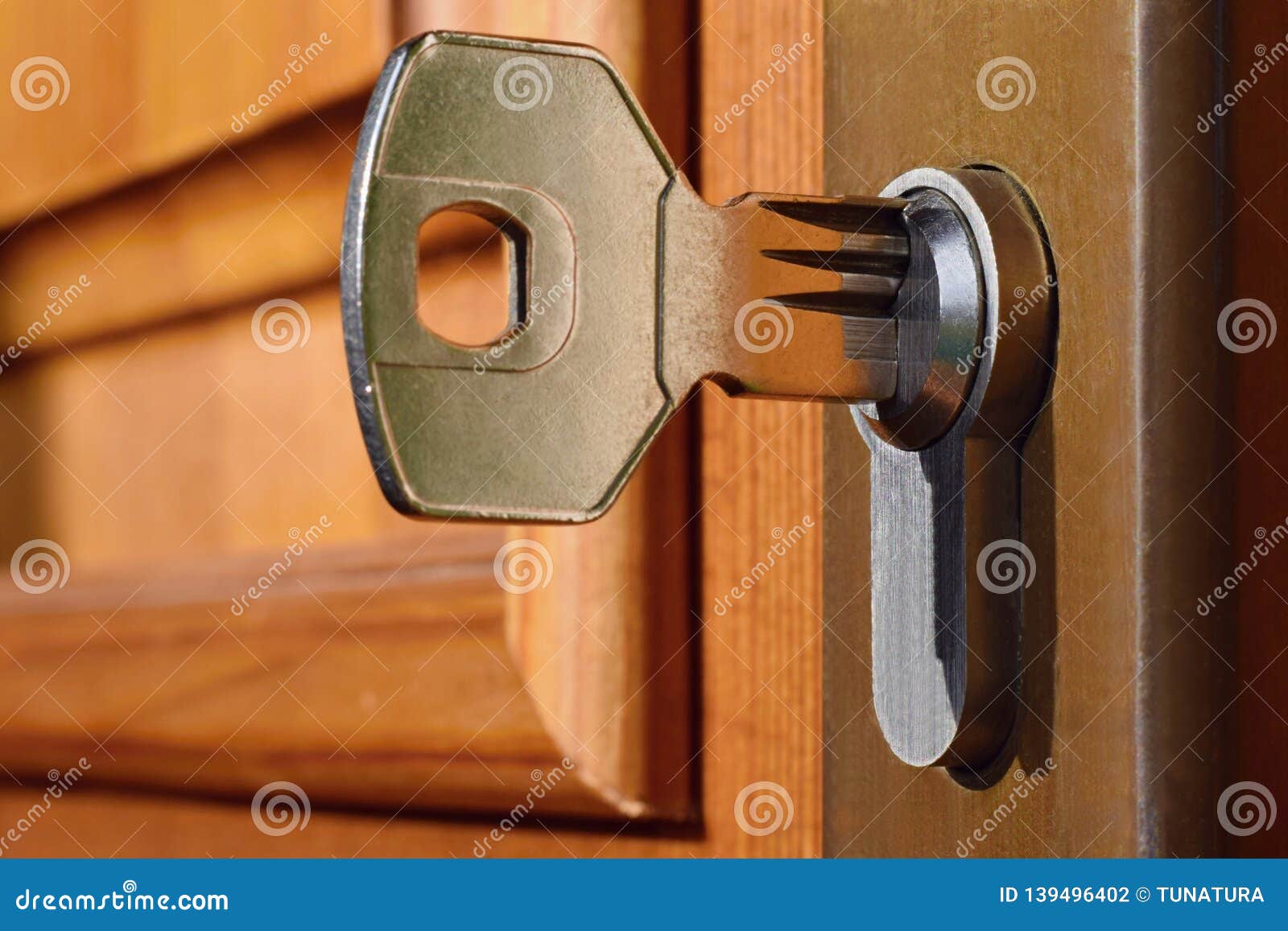 Key in the keyhole stock photo. Image of house, hole - 139496402