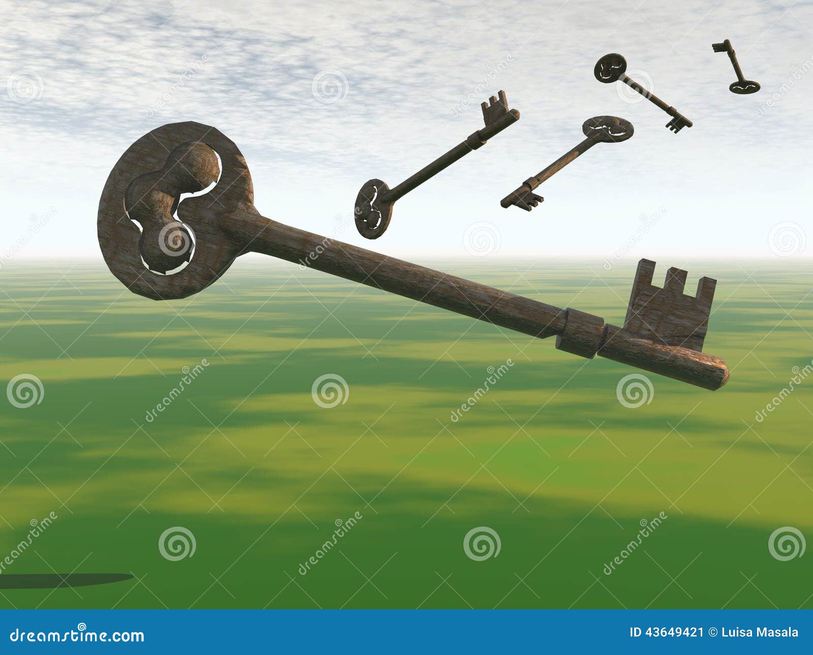 Key stock illustration. Illustration of grass, clouds - 43649421