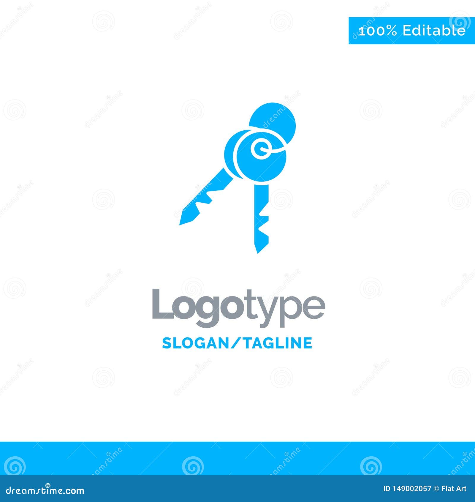 Key, Keys, Security, Room Blue Solid Logo Template. Place for Tagline ...