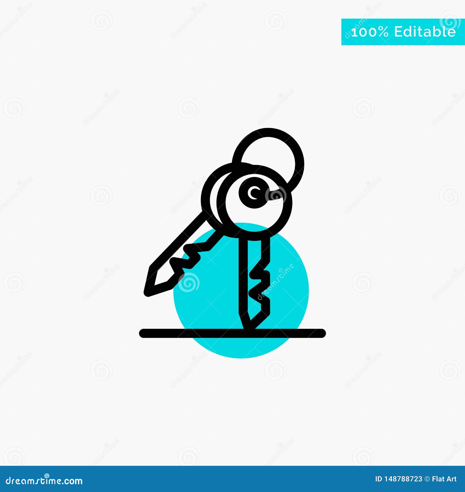 Key, Keys, Security, Room Turquoise Highlight Circle Point Vector Icon ...
