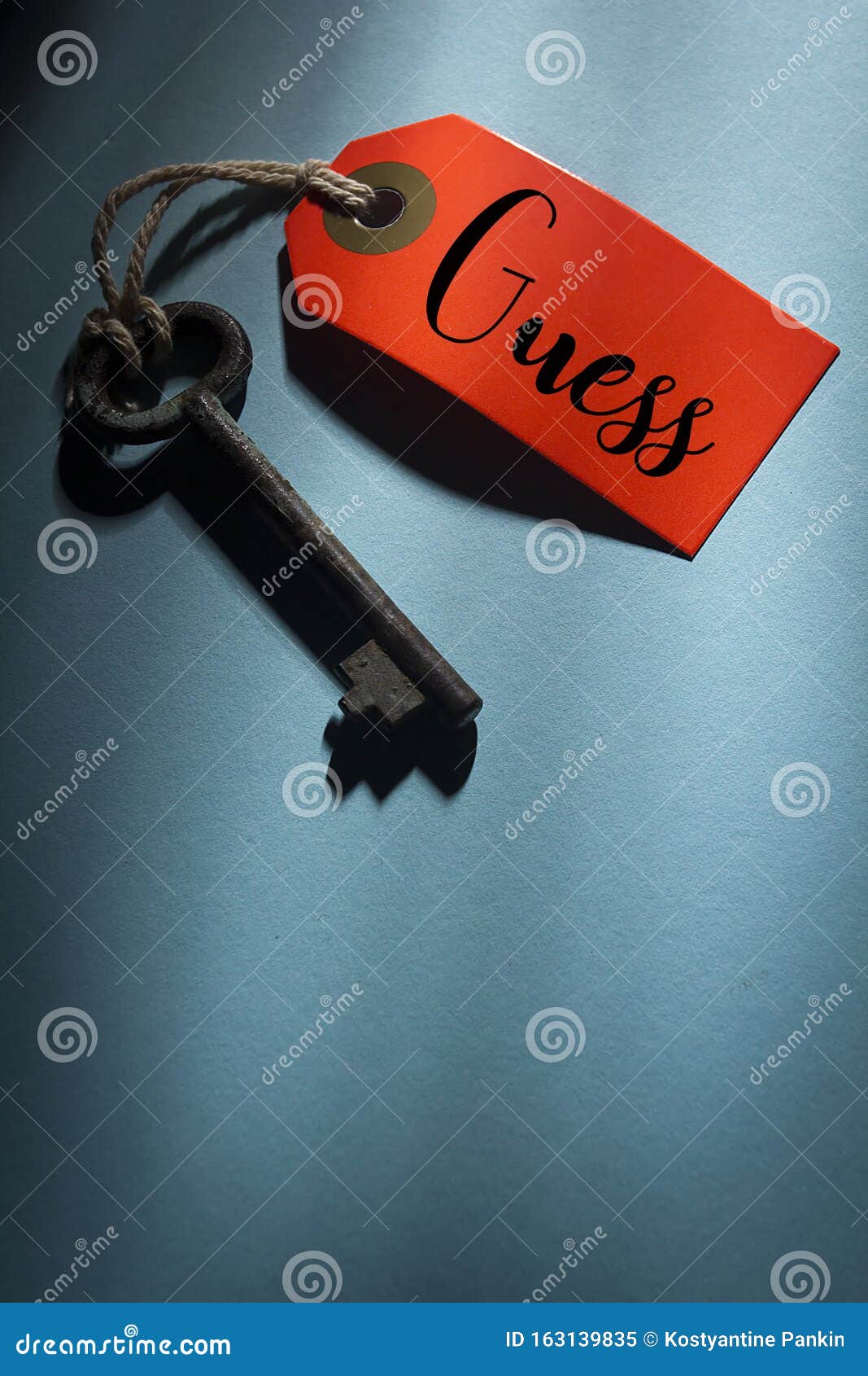 Key with label guess stock image. Image of information - 163139835