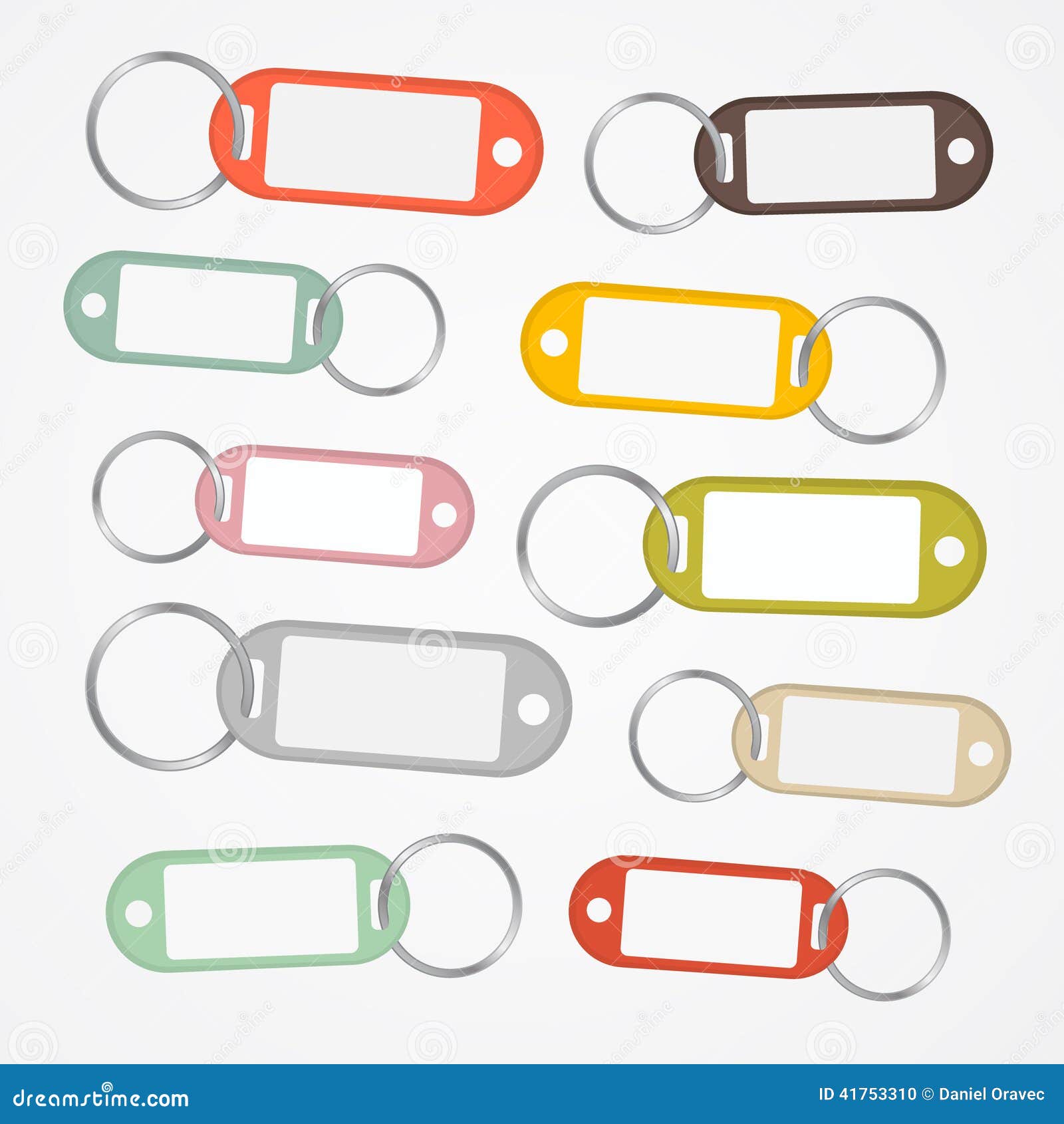 Key Labels Set with Rings stock vector. Illustration of green - 41753310