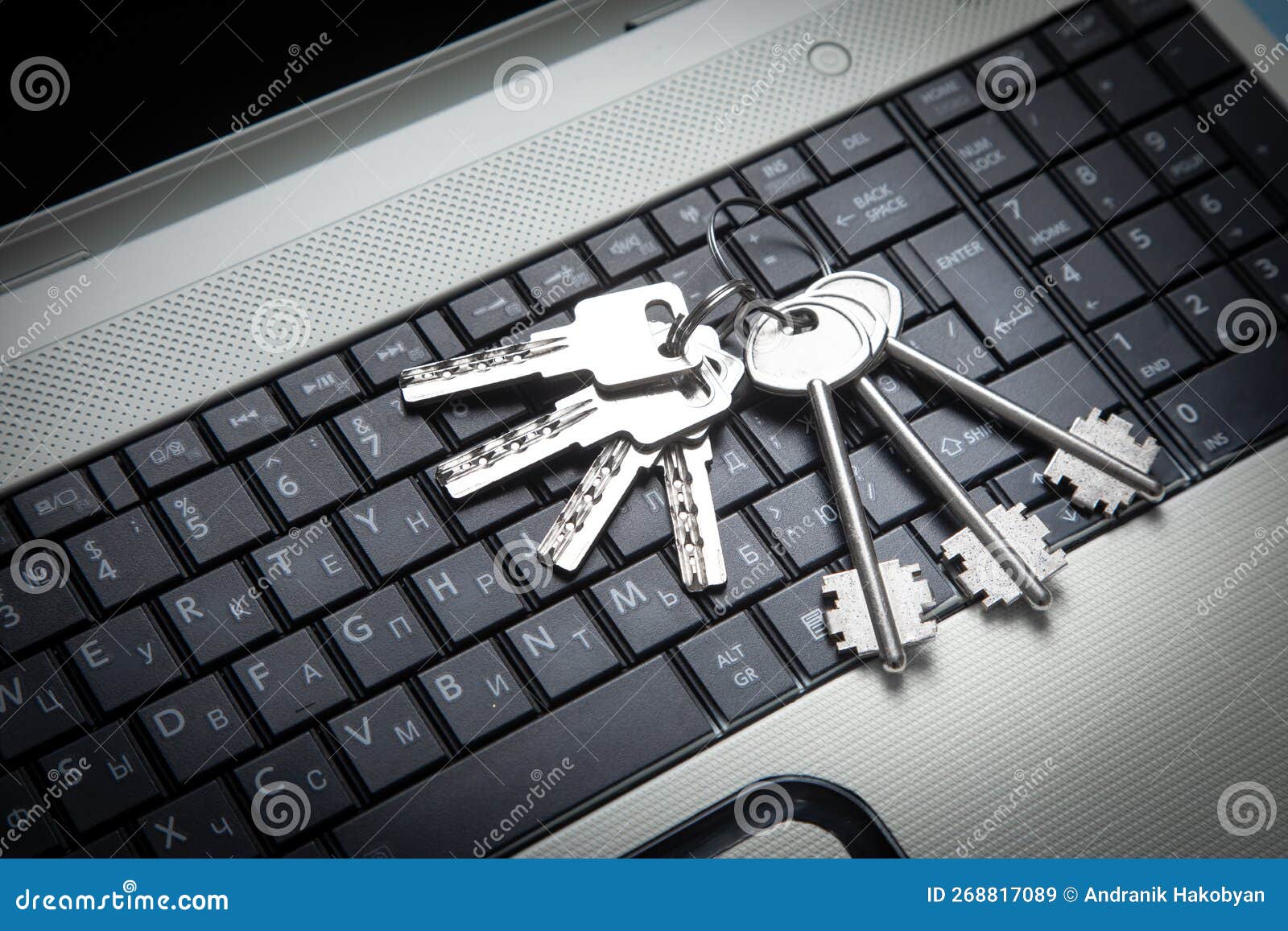 Key on the laptop keyboard stock image. Image of estate - 268817089