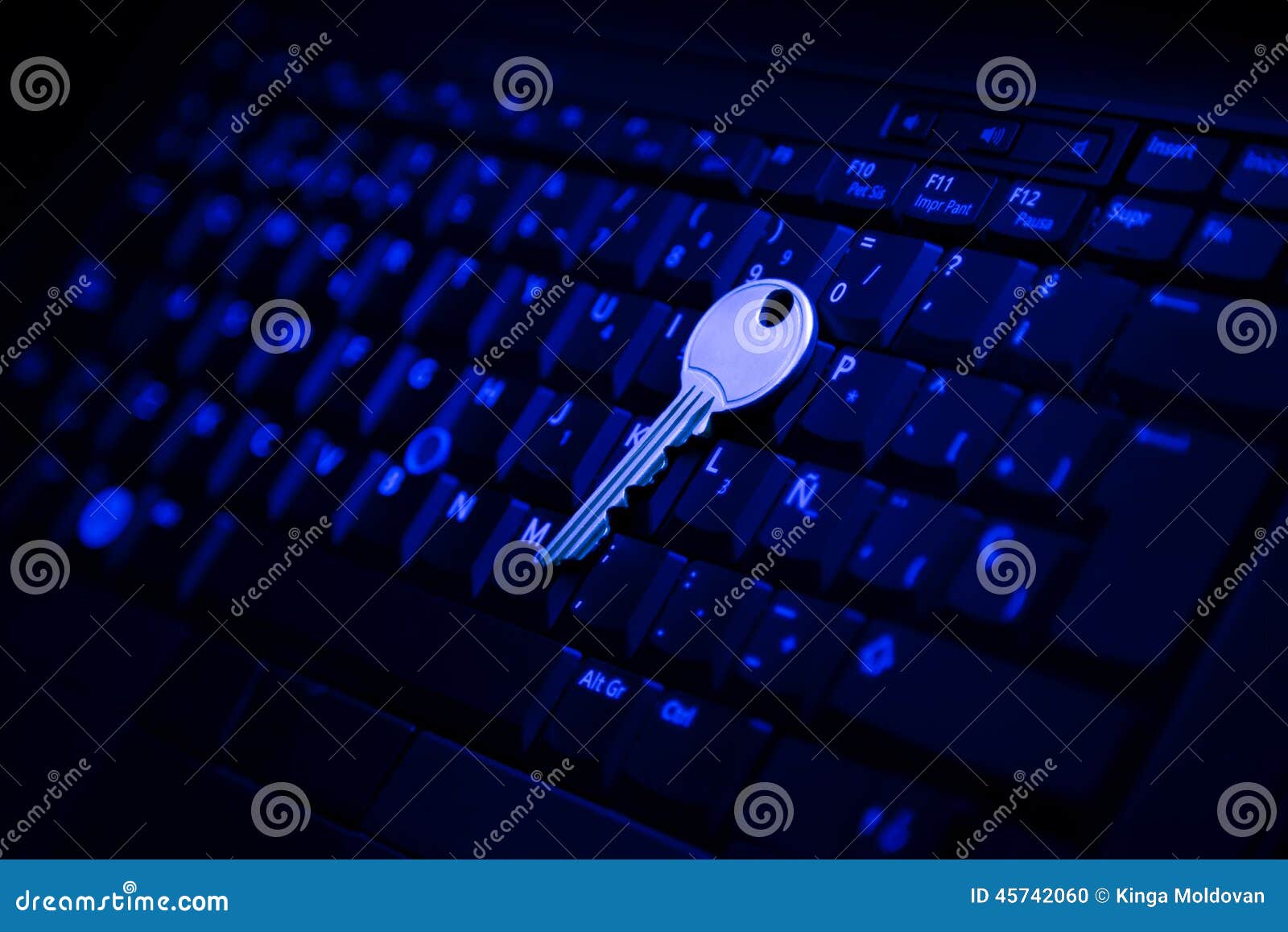 Key on laptop keyboard stock photo. Image of board, close - 45742060