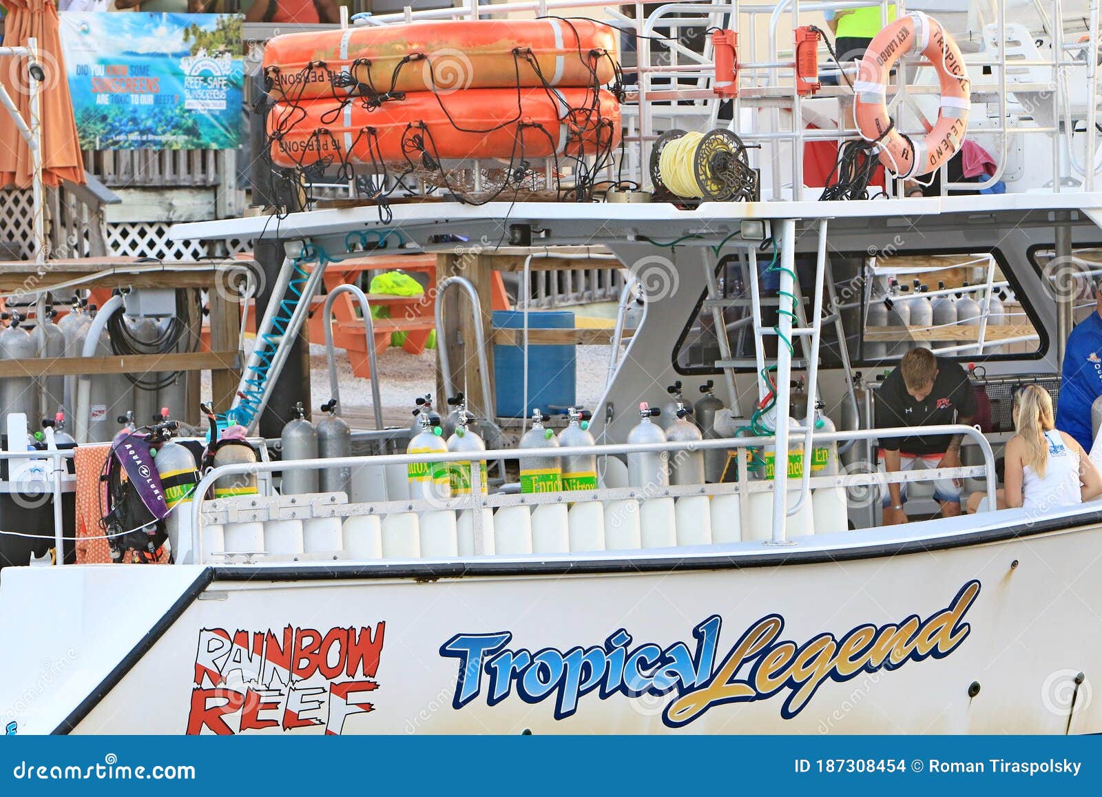 Scuba Diving Boat Full of Equipment Editorial Stock Image - Image of ...