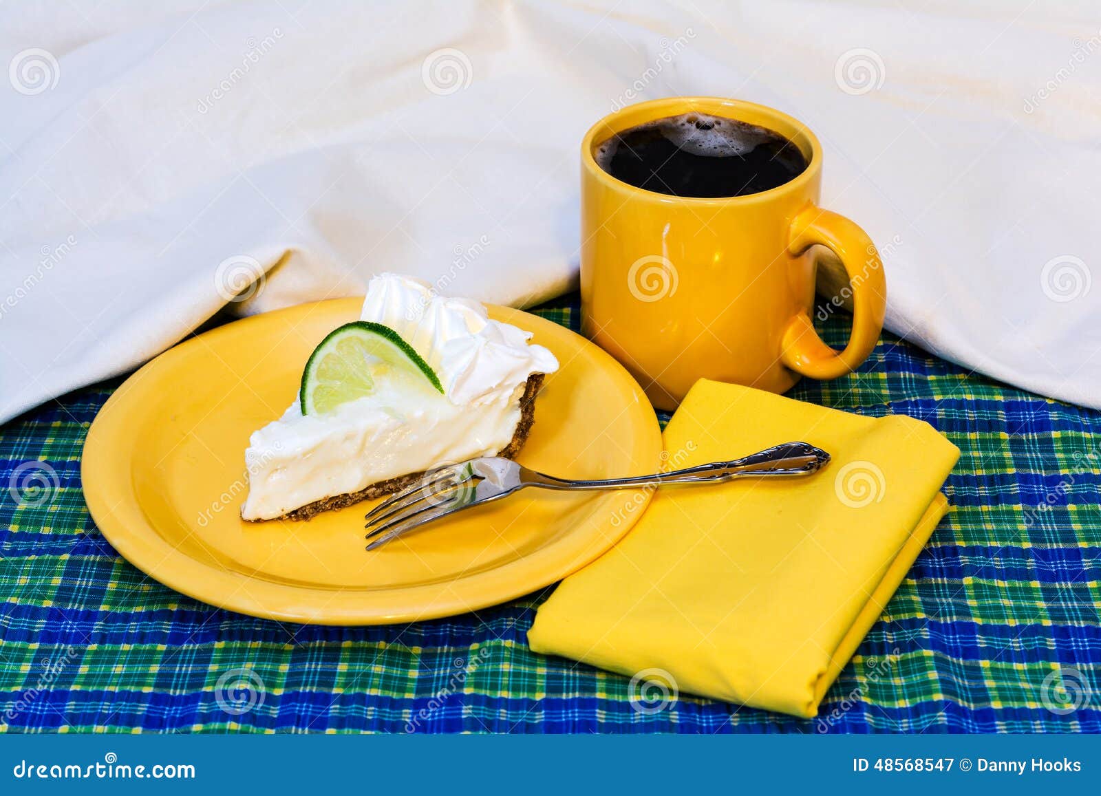 Key Lime Pie with Coffee stock image. Image of lime, napkin - 48568547