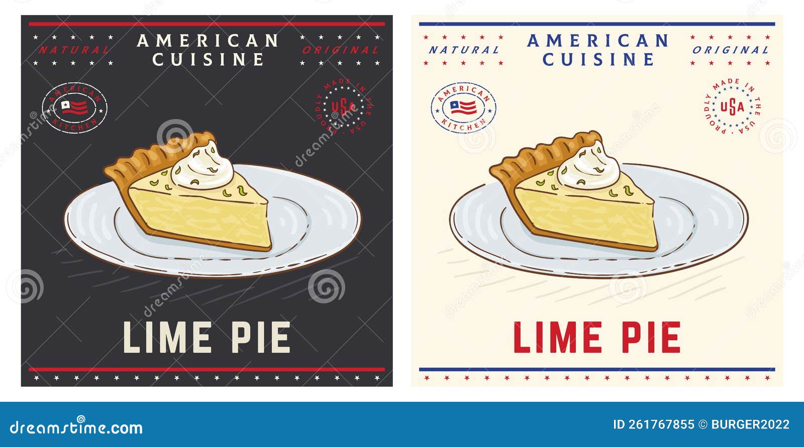 Key Lime Pie Piece Slice on Plate Stock Vector - Illustration of piece ...