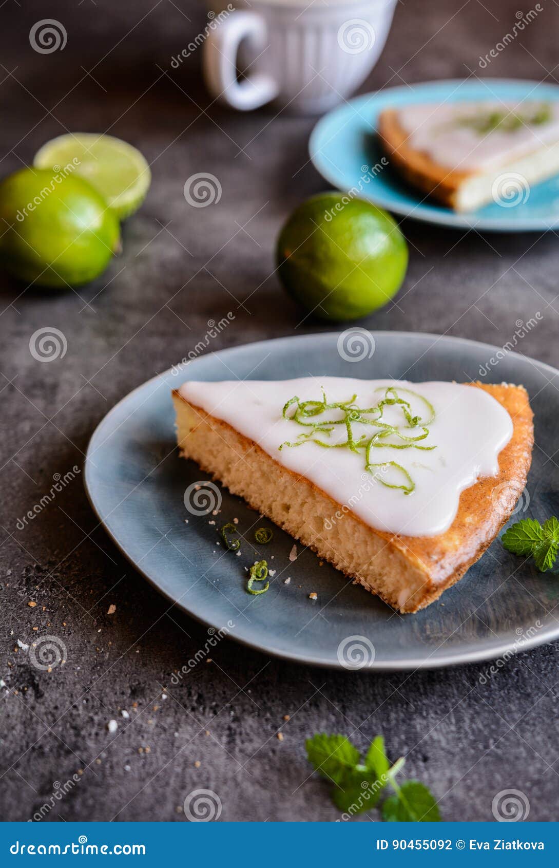 Key lime pie slices stock photo. Image of cake, glaze - 90455092