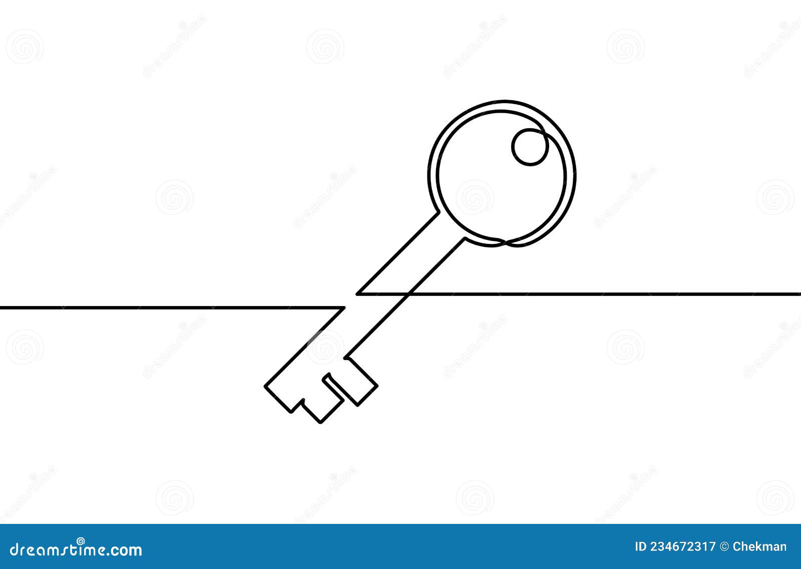 Key Line Background. One Continuous Line Drawing of Key. Key Line Icon ...