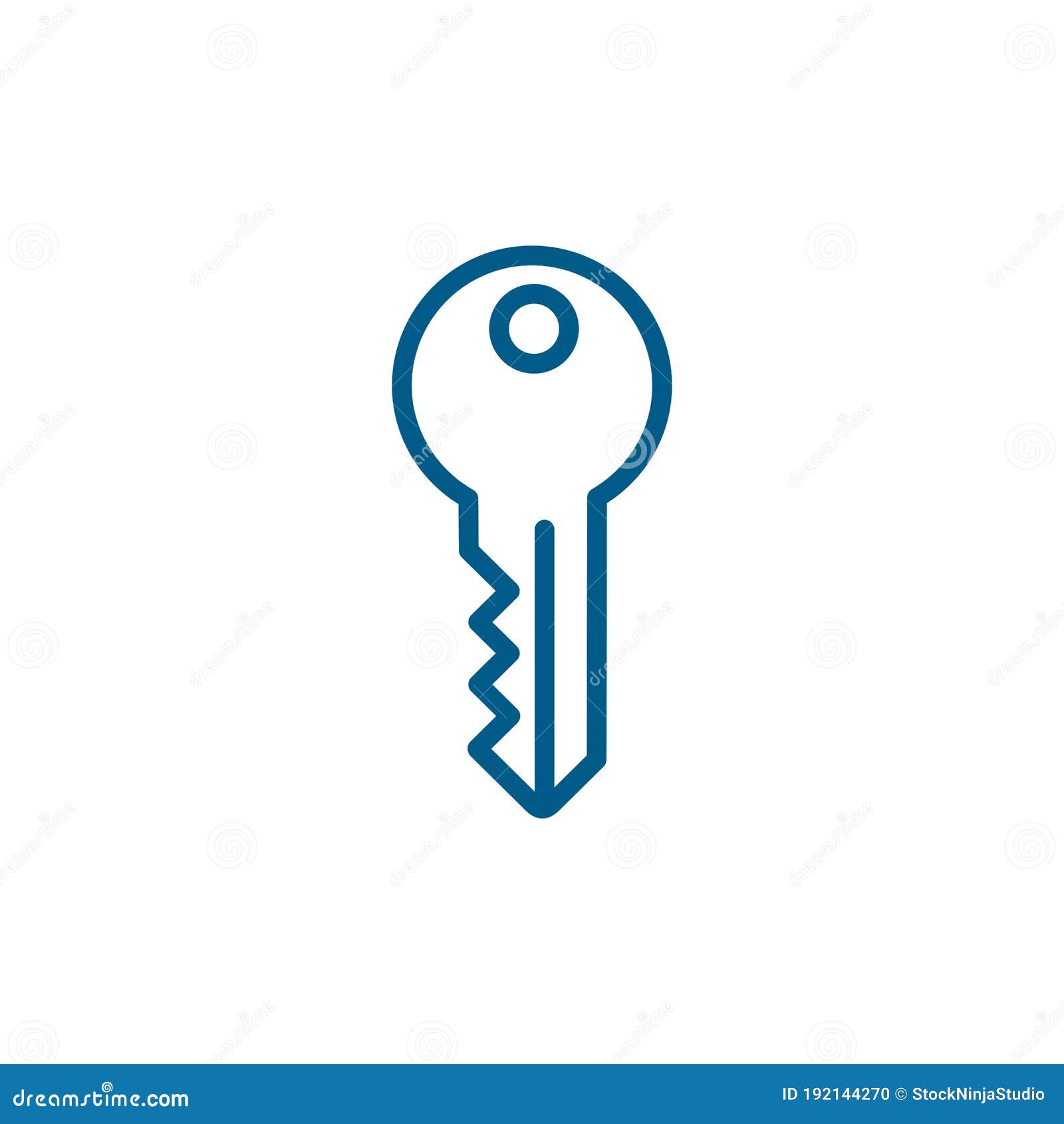 Key Line Blue Icon on White Background. Blue Flat Style Vector ...