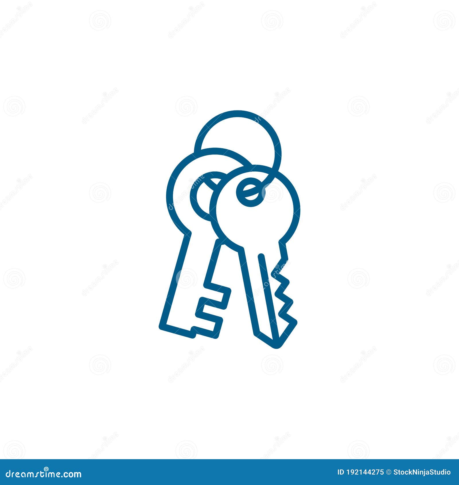 Key Line Blue Icon on White Background. Blue Flat Style Vector ...