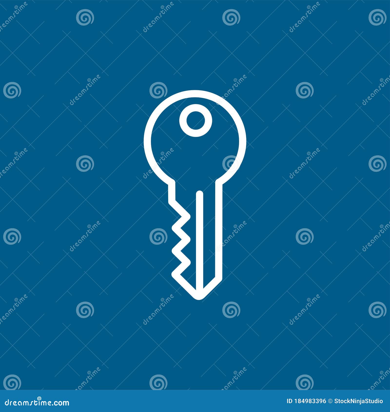Key Line Icon on Blue Background. Blue Flat Style Vector Illustration ...