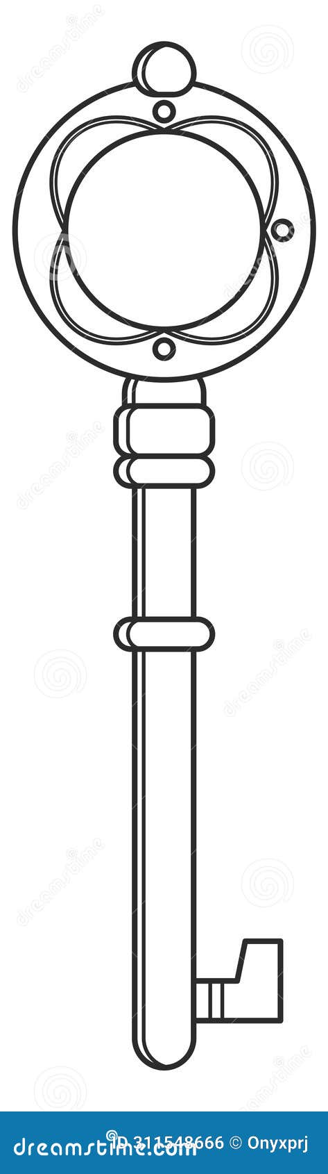 Key Line Icon. Retro Metal Elegant Tool Stock Vector - Illustration of ...