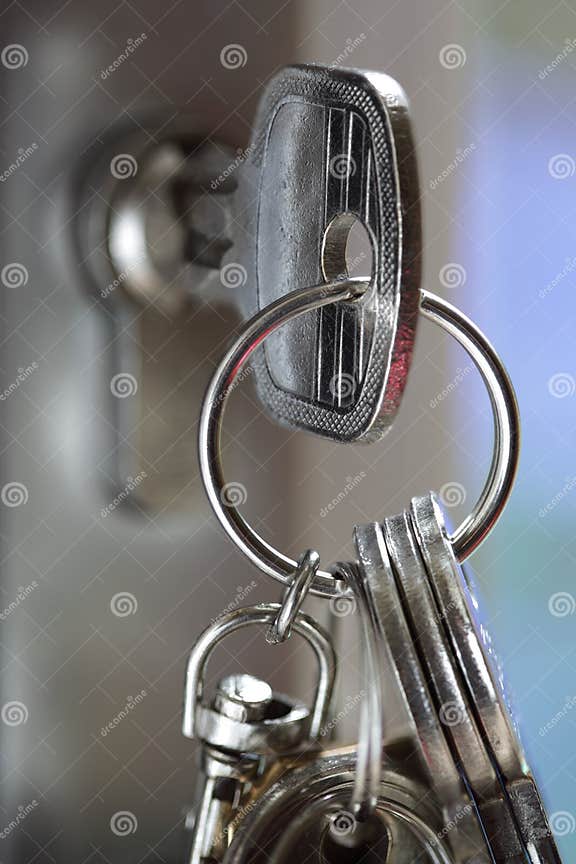 Key in a lock stock photo. Image of objects, house, locking - 20653600