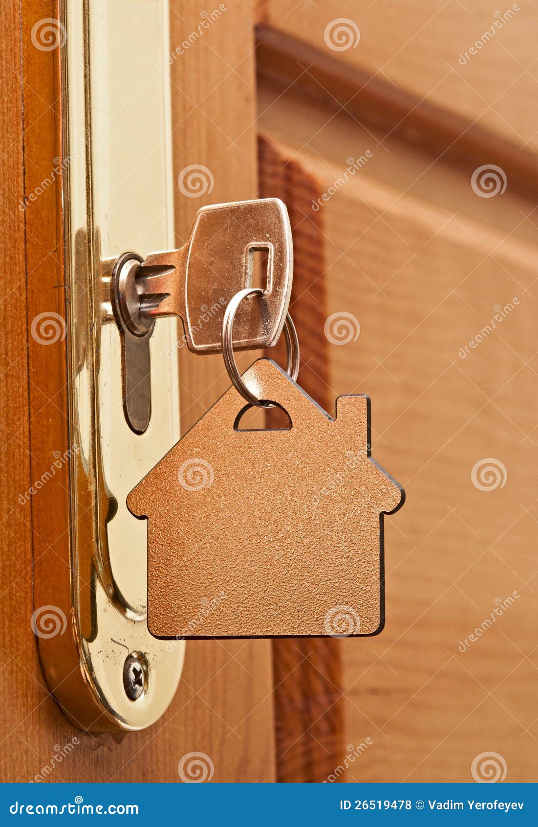 Key in a lock stock photo. Image of color, accessibility - 26519478