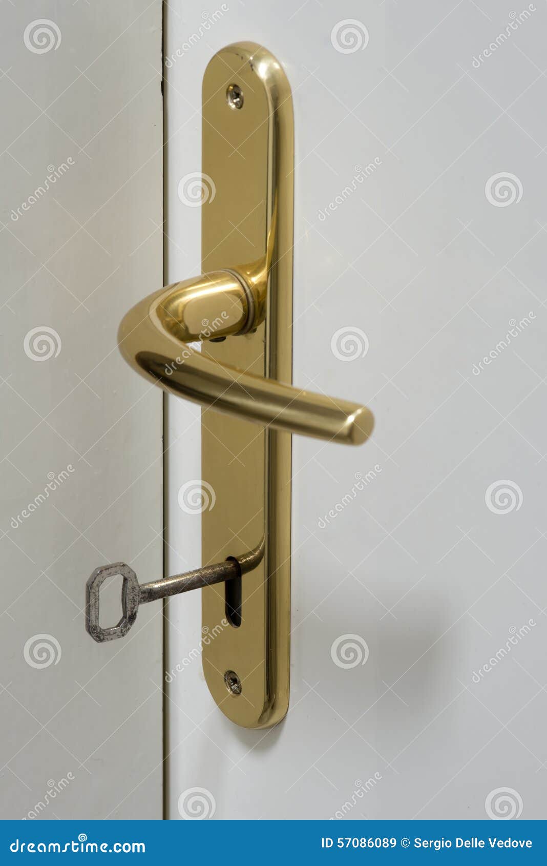 Key in the lock stock image. Image of brass, grip, security - 57086089