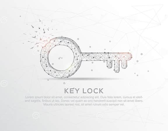 Key Lock Abstract Mash Line and Composition Digitally Drawn in the Form ...