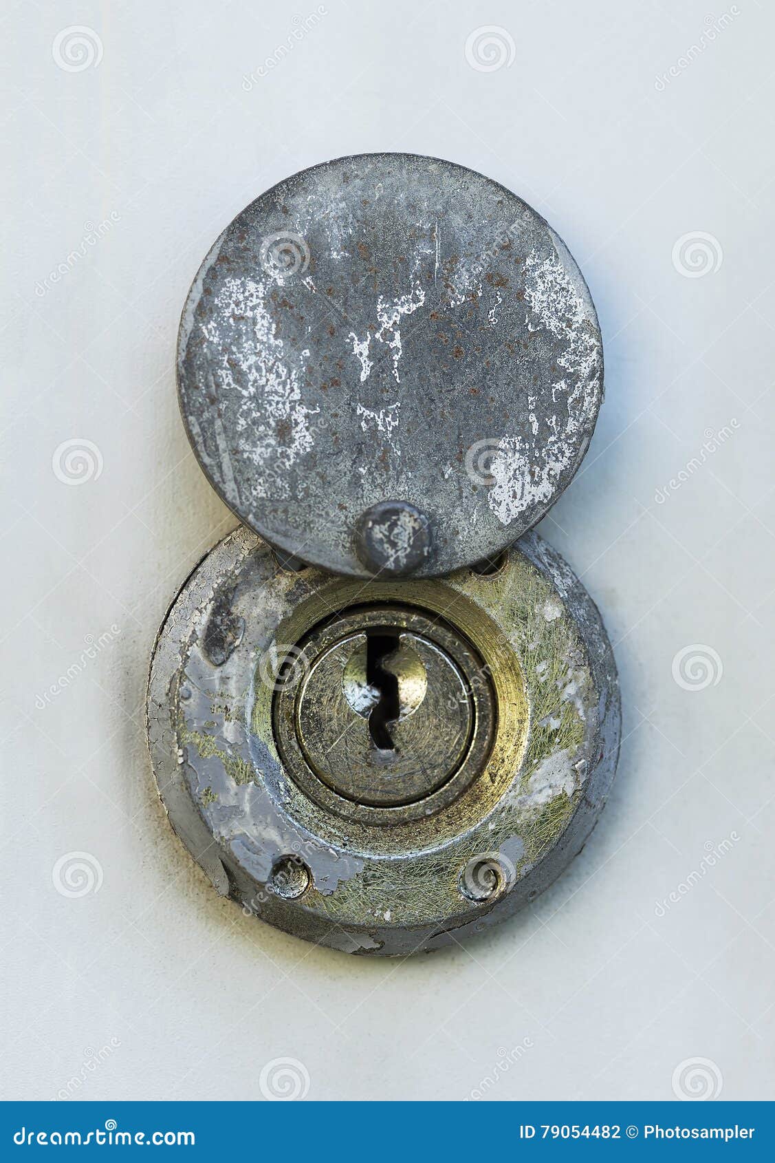 Key lock close up stock photo. Image of lock, used, metal - 79054482