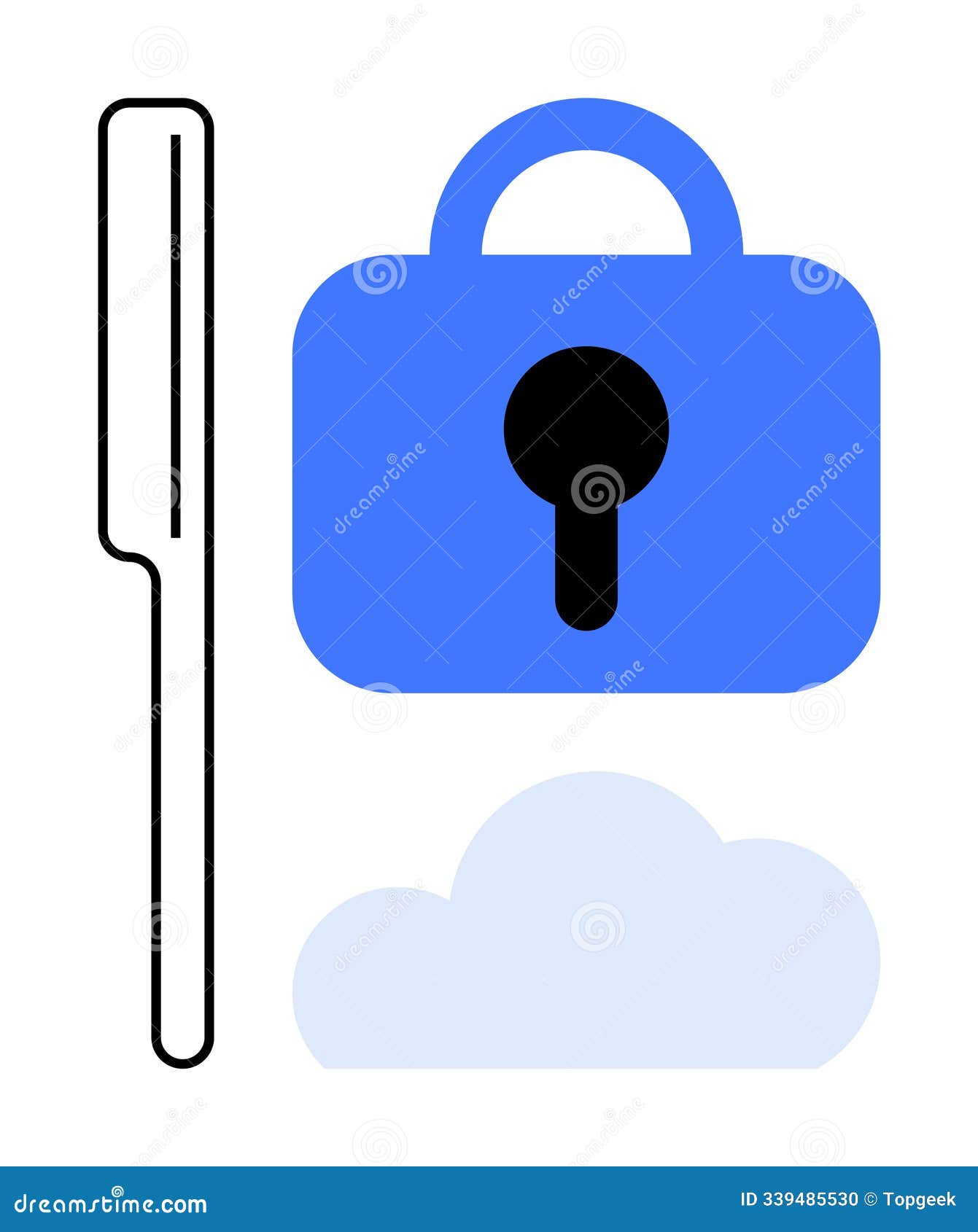 Secure Data Management with Key, Lock, and Cloud Symbols in Modern ...