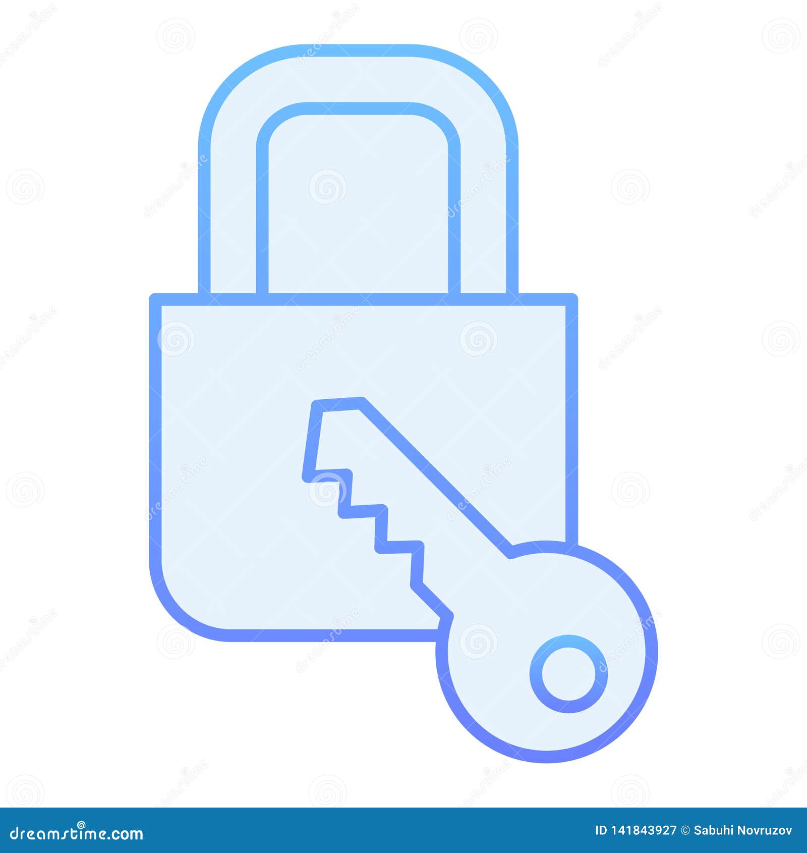 Key and Lock Flat Icon. Padlock Blue Icons in Trendy Flat Style Stock ...