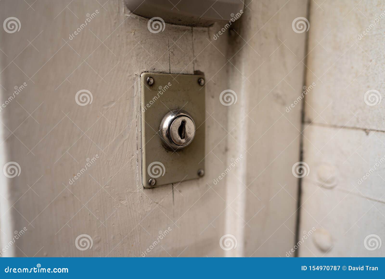 Key Lock Hole Drilled into Wooden Door Underneath Door Handle Stock ...