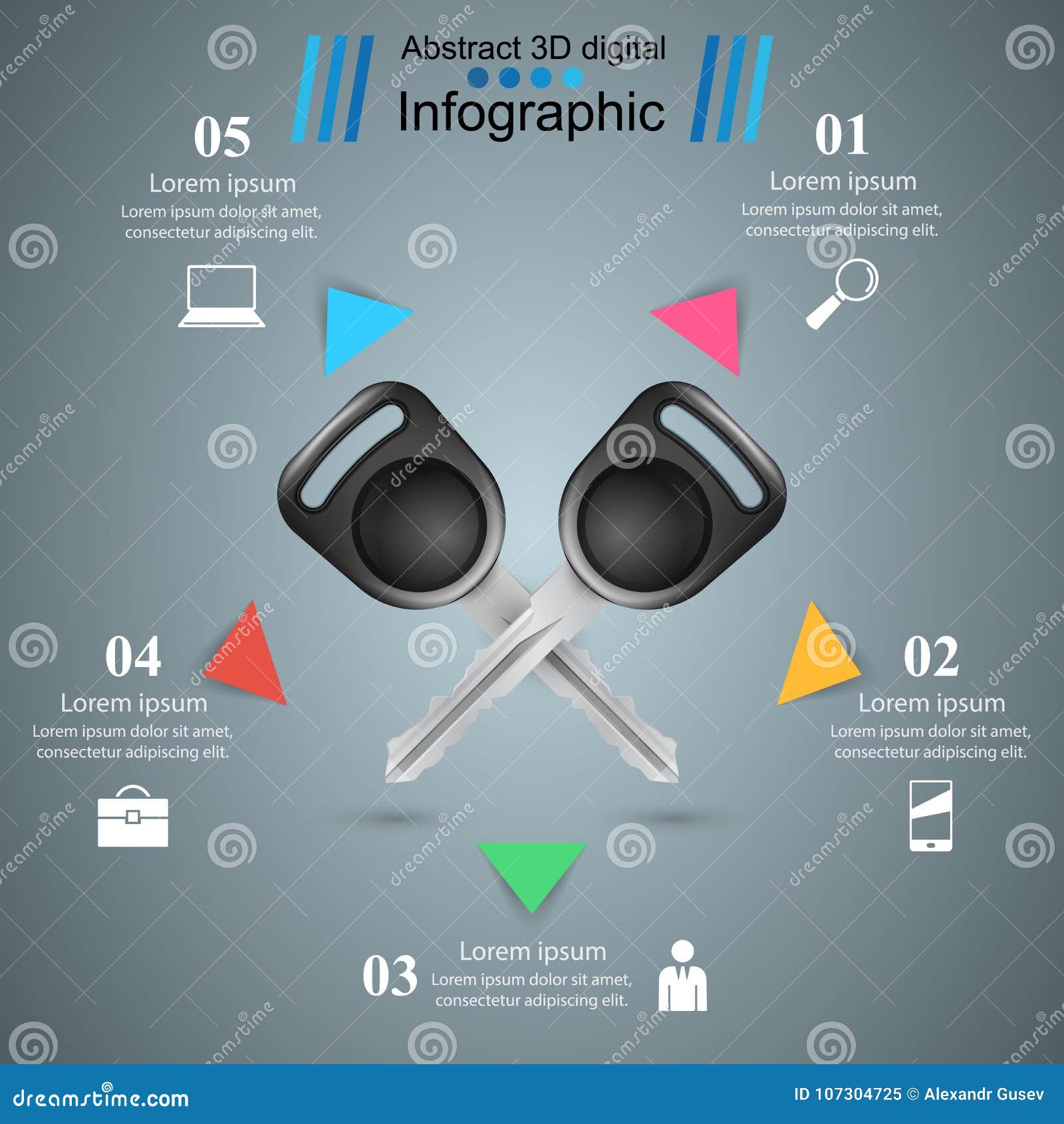 Key, Lock Icon. Business Infographic. Stock Vector - Illustration of ...