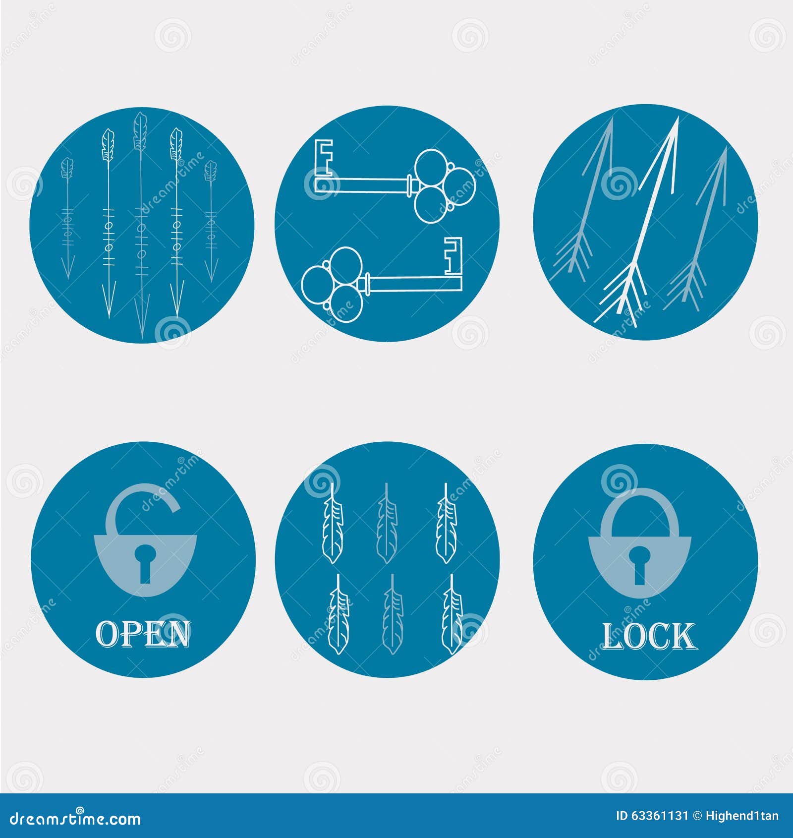 Key and lock icons stock vector. Illustration of background - 63361131