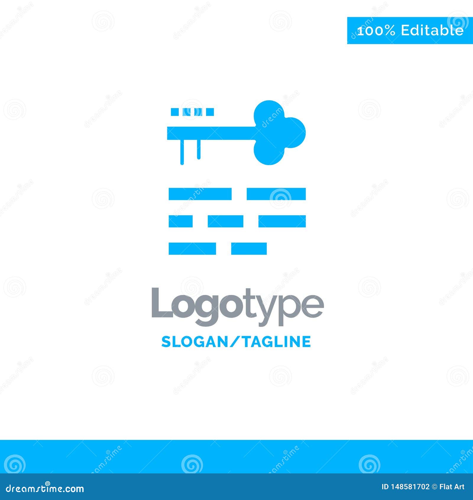 Key, Lock, Layout, Login Blue Solid Logo Template. Place for Tagline ...