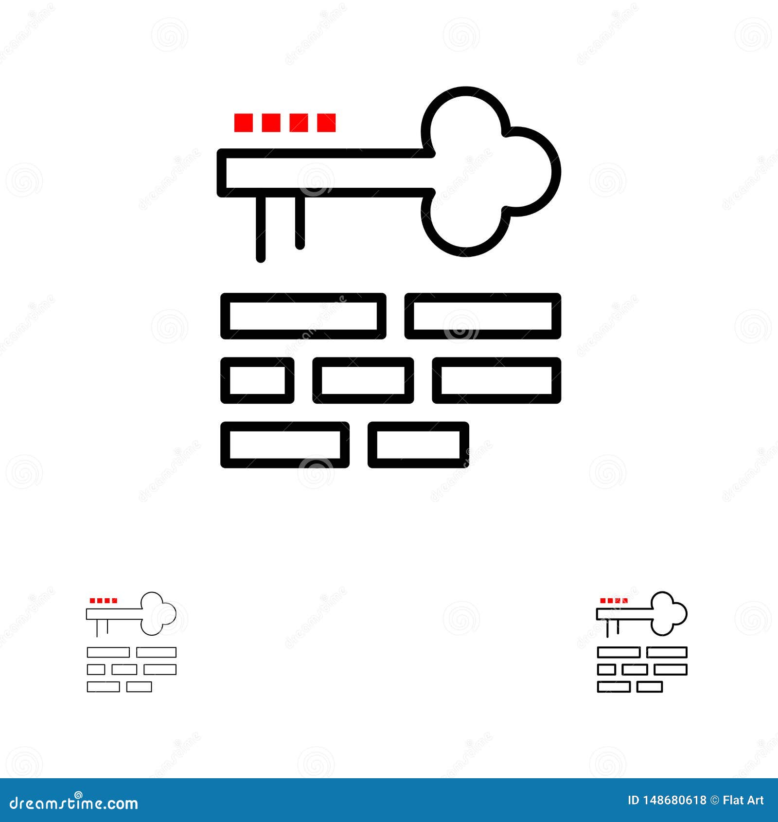 Key, Lock, Layout, Login Bold and Thin Black Line Icon Set Stock Vector ...