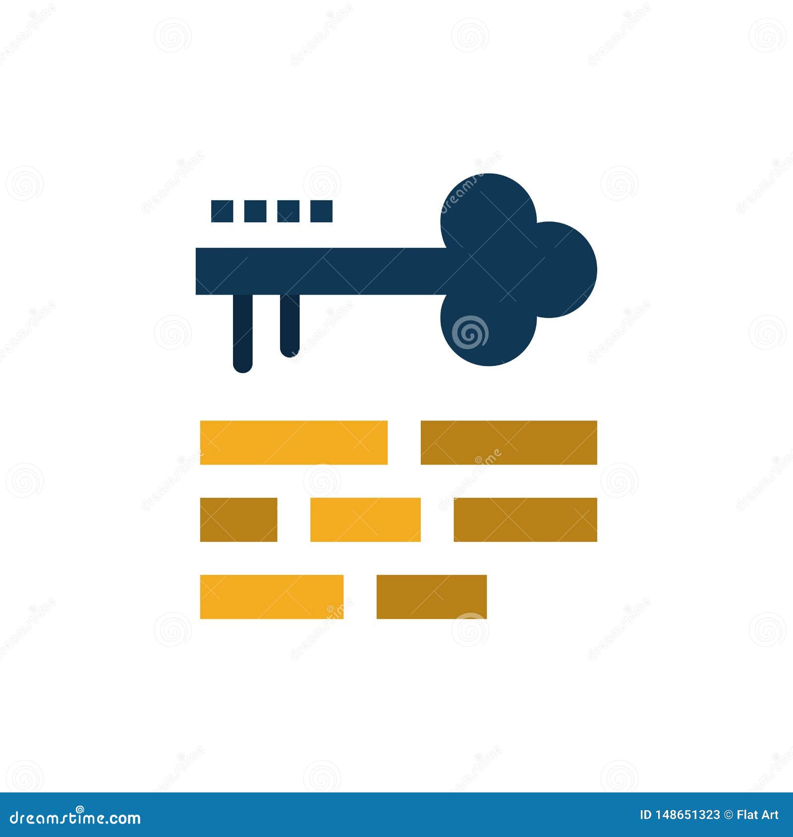 Key, Lock, Layout, Login Flat Color Icon. Vector Icon Banner Template ...