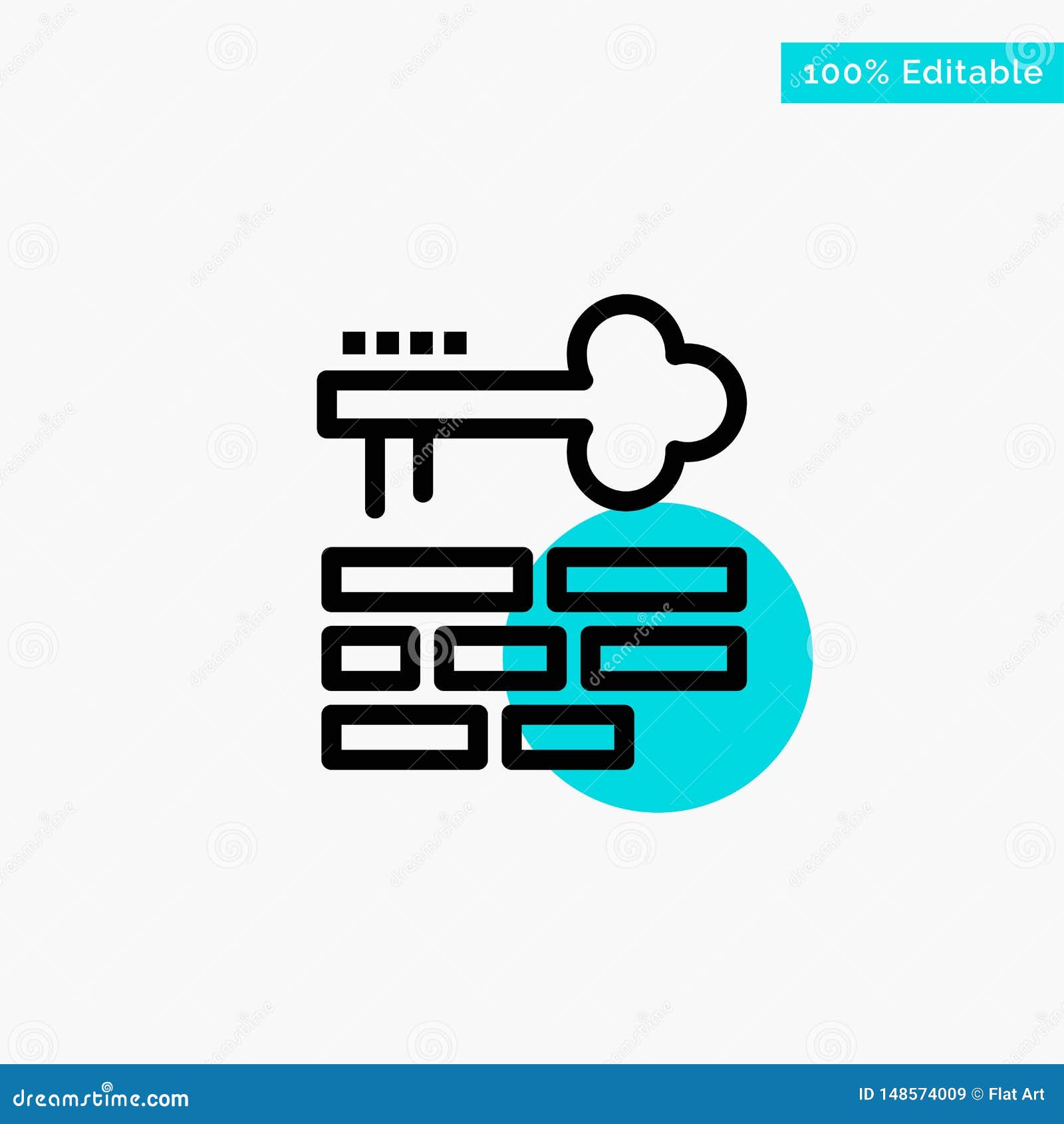 Key, Lock, Layout, Login Turquoise Highlight Circle Point Vector Icon ...