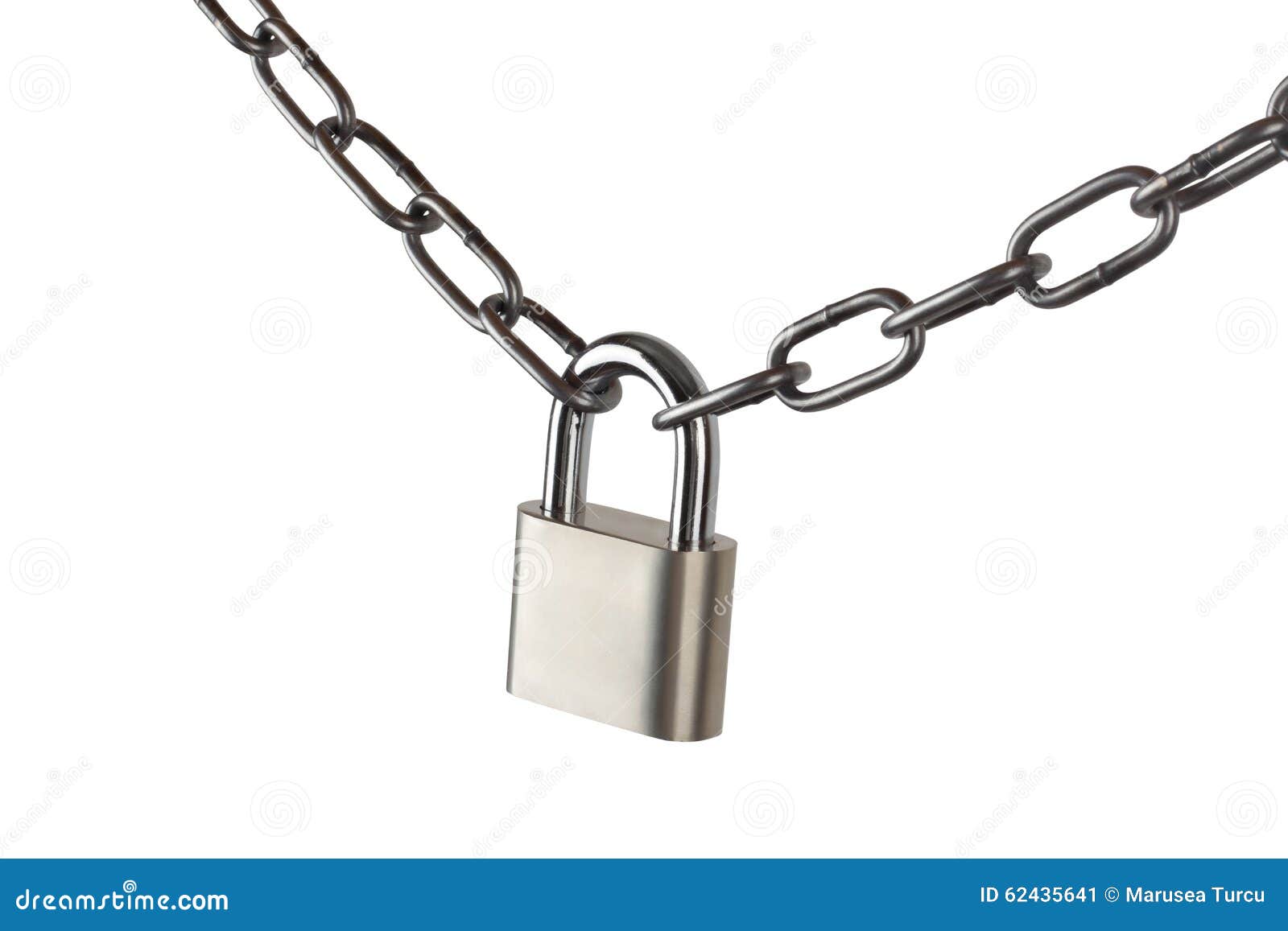 Key Lock Locked with a Chain, Clipping Path Stock Image - Image of ...