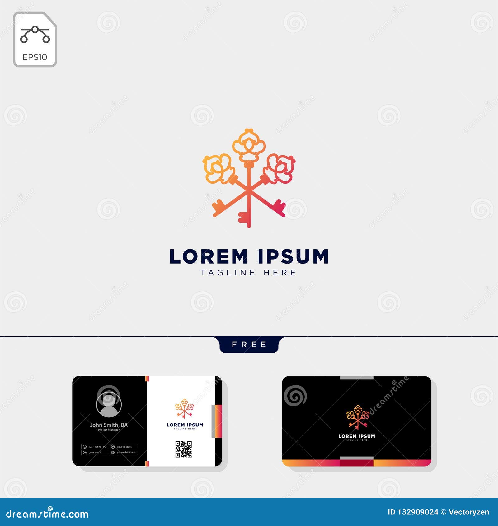 Key Logo Template Vector Illustration and Free Business Card Design ...