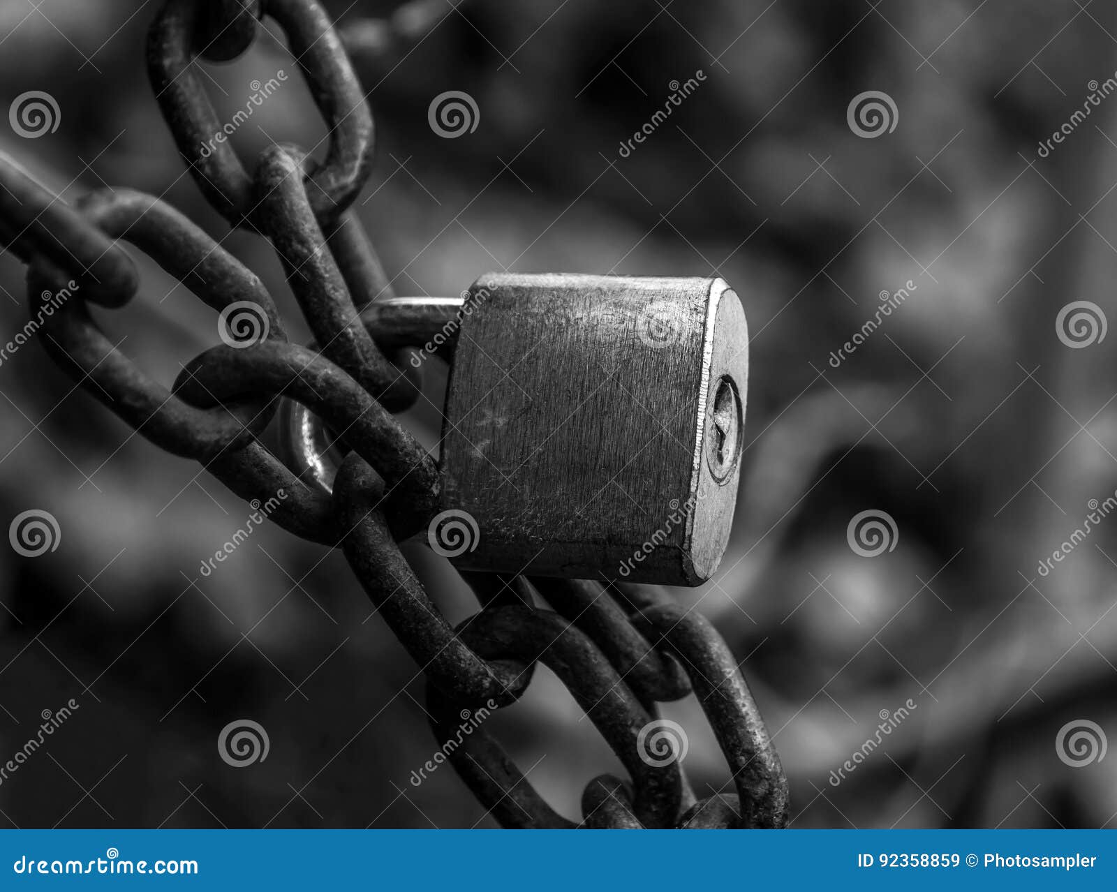 Key Lock Protecting Something with Chains Stock Image - Image of ...