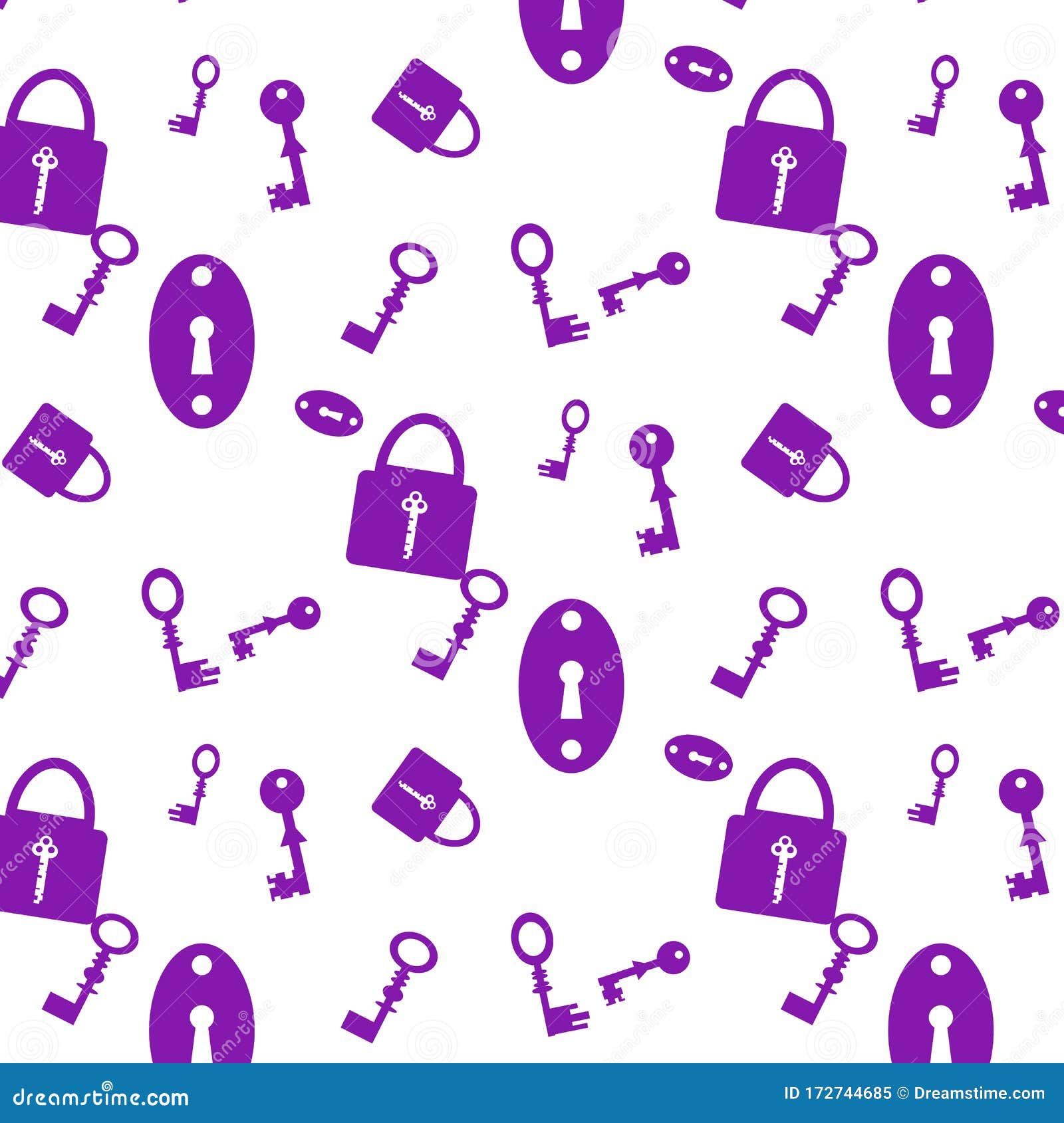 Locks and Keys of Different Sizes, Purple, Nice Simple Pattern, Simple ...