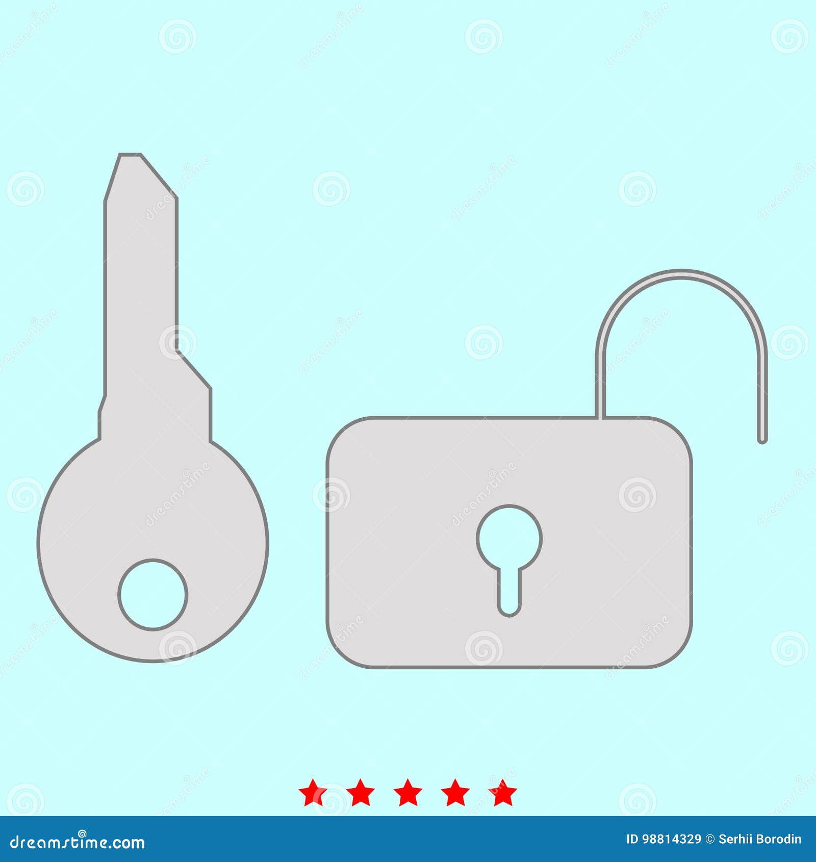 Key and Lock Set it is Color Icon . Stock Vector - Illustration of ...