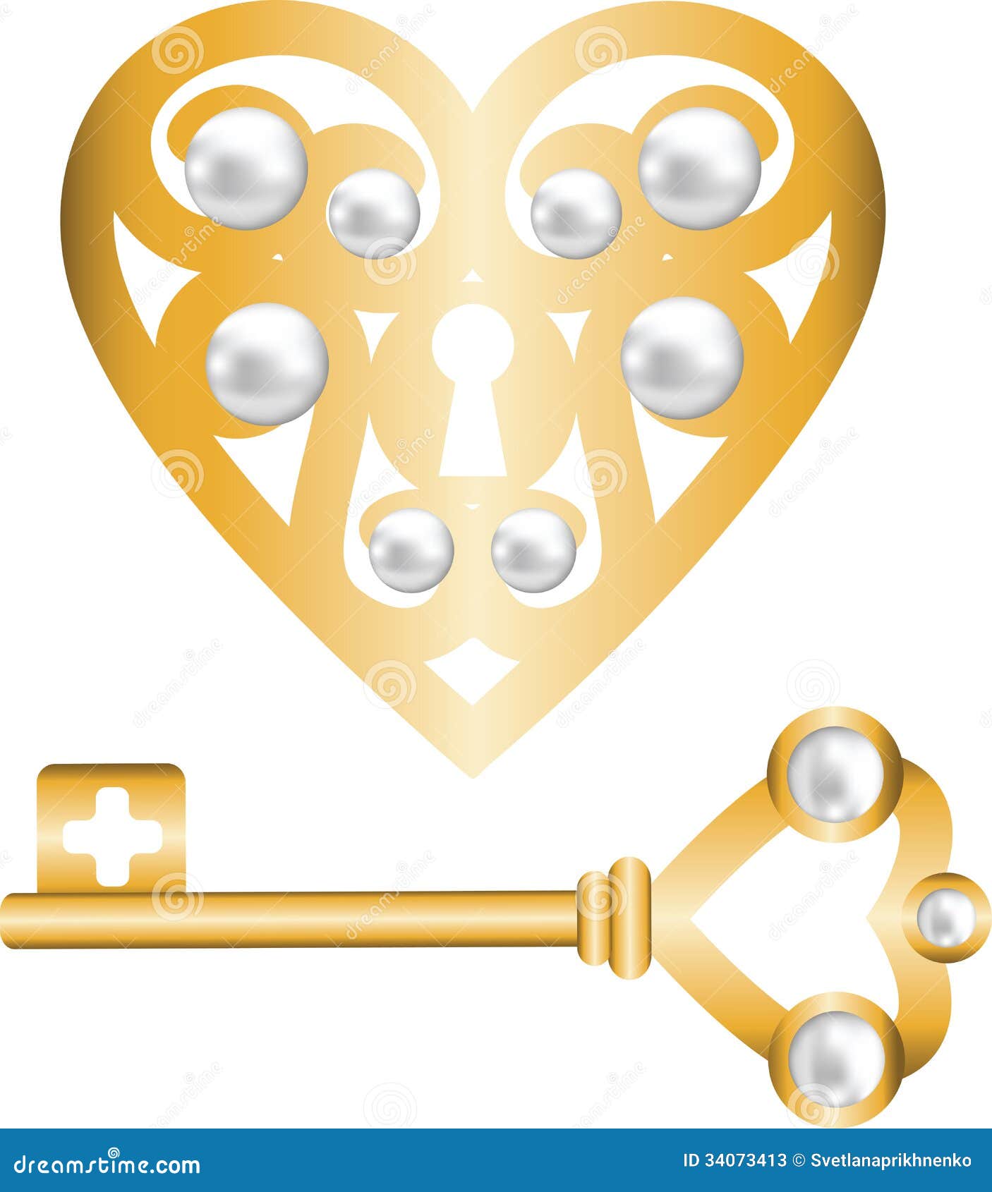 Skeleton Key Heart Clipart