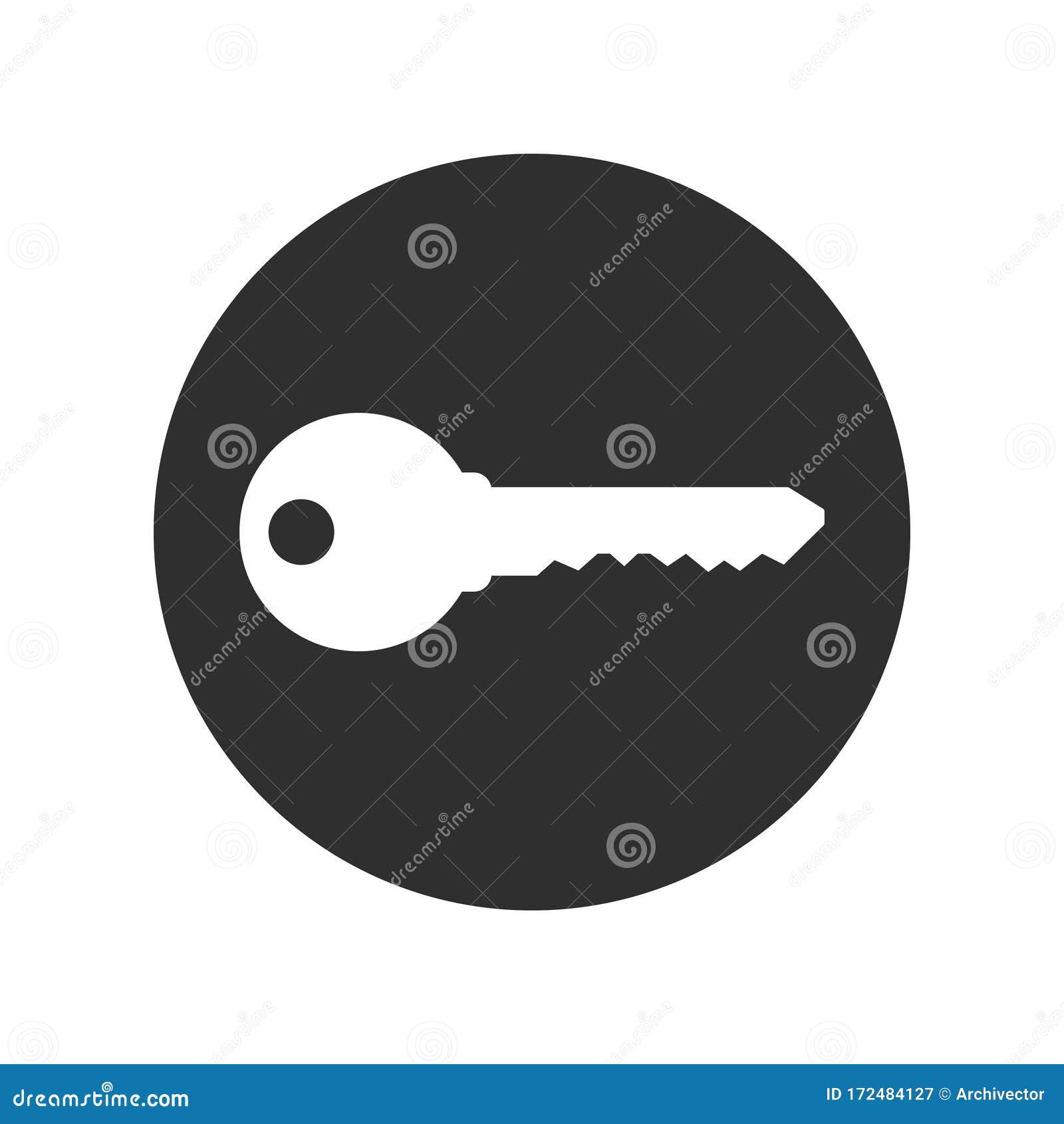 Key from the Lock Sign in the Circle Stock Vector - Illustration of ...