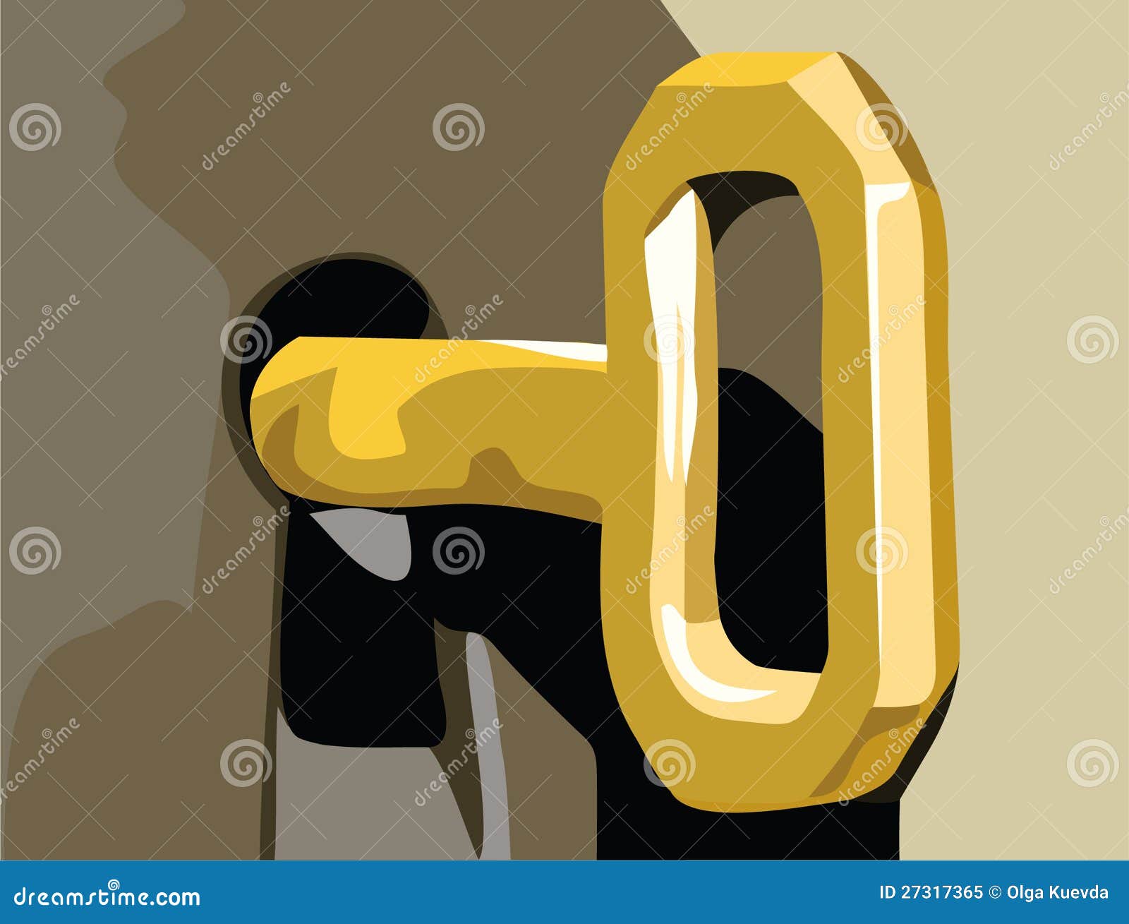 Key in the Lock Symbolizes the Problem Solving Stock Vector ...