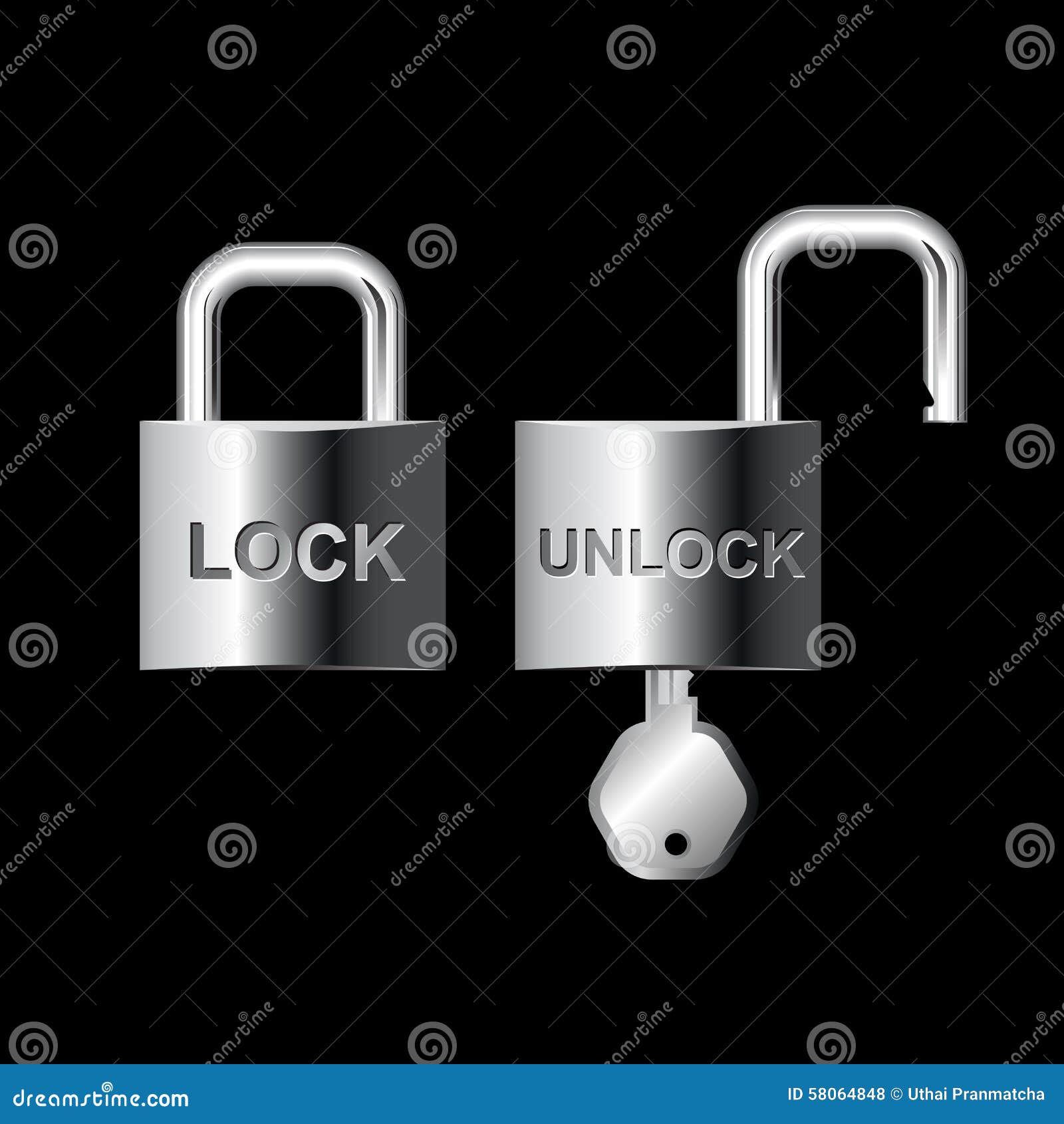 Key Lock and Unlock Gold-silver Stock Vector - Illustration of access ...