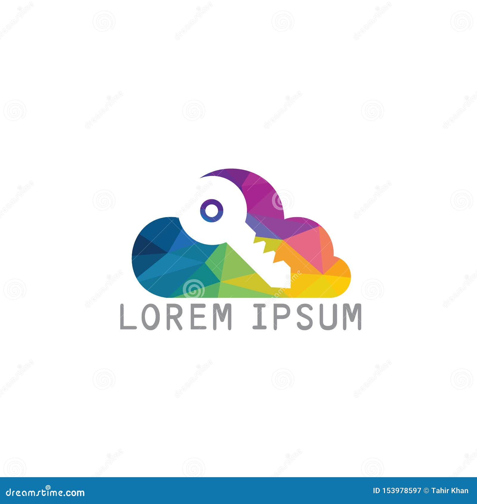 Cloud Key logo design. stock vector. Illustration of flat - 153978597