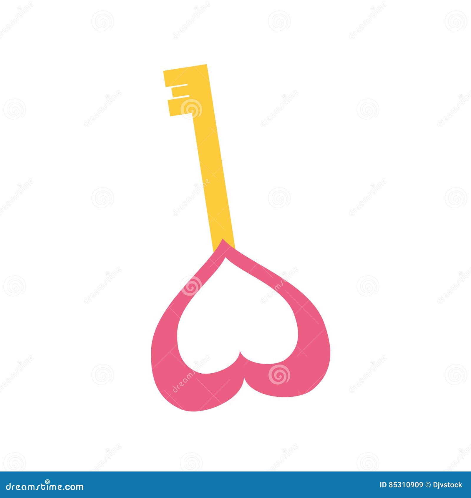 Key Love Heart Shape Valentine Stock Illustration - Illustration of ...