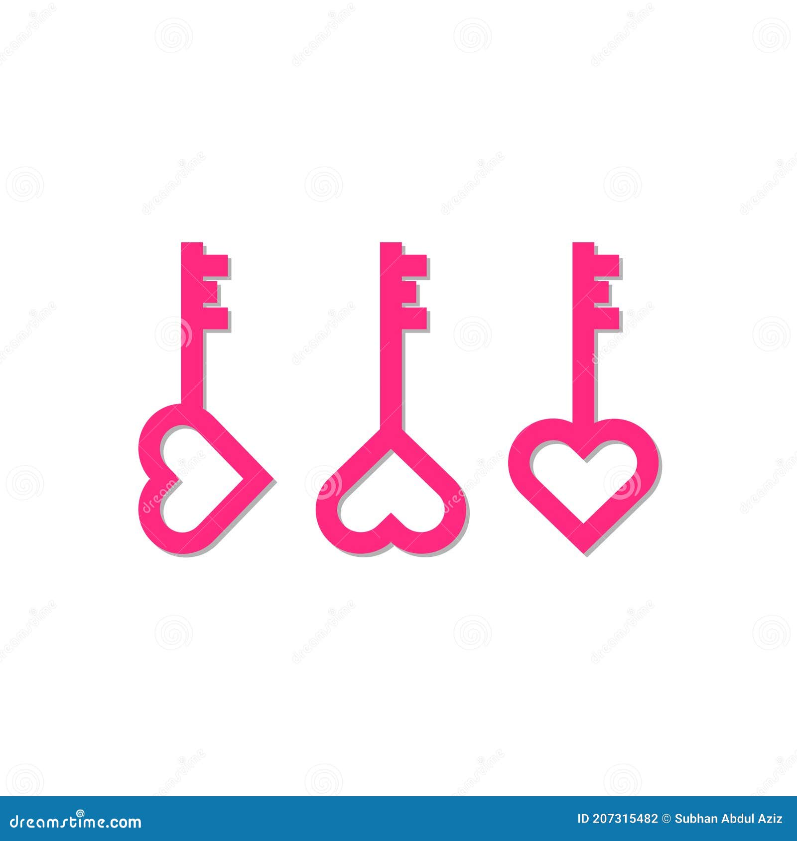 Key of Love Icon Clip Art Set Vector Template Isolated Stock Vector ...