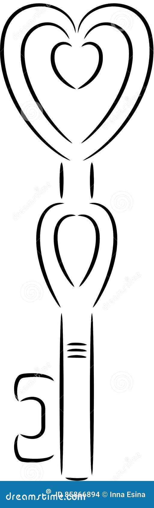 Key love stock vector. Illustration of black, contour - 85866894