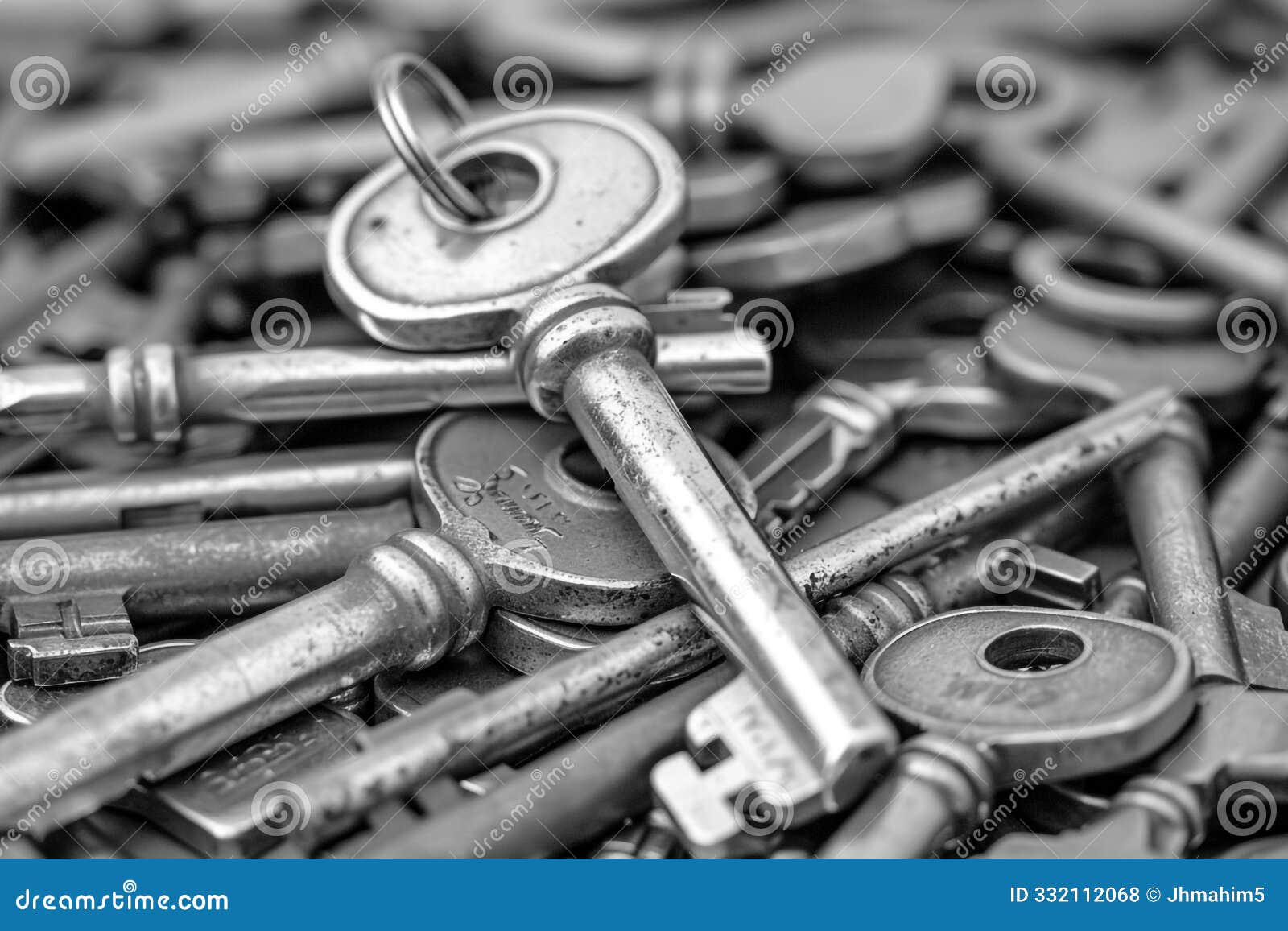 A Key Lying Apart from a Pile of Identical Keys Symbolizing the Unique ...